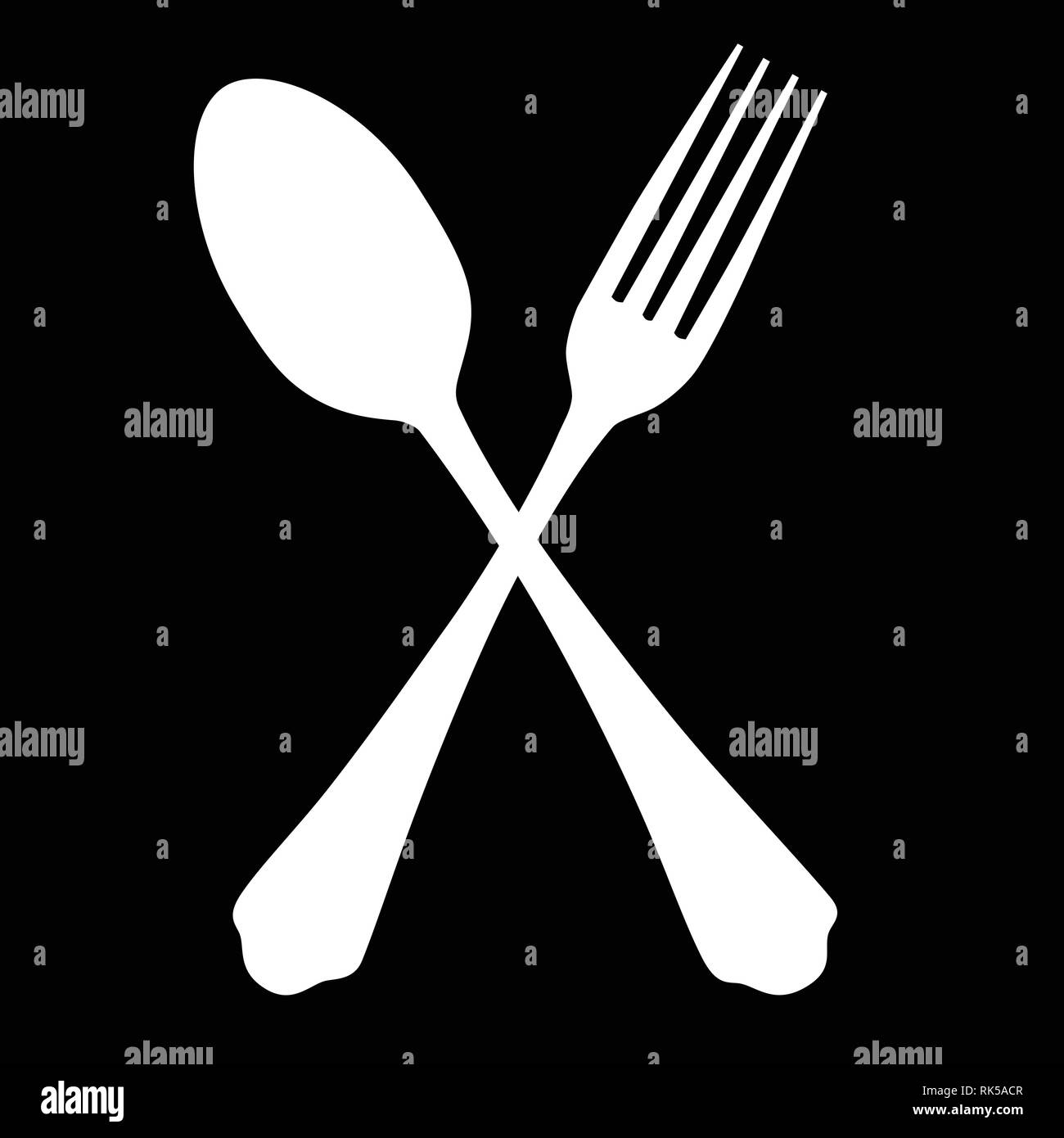 Vector illustration fork and spoon restaurant icon Stock Vector Image ...