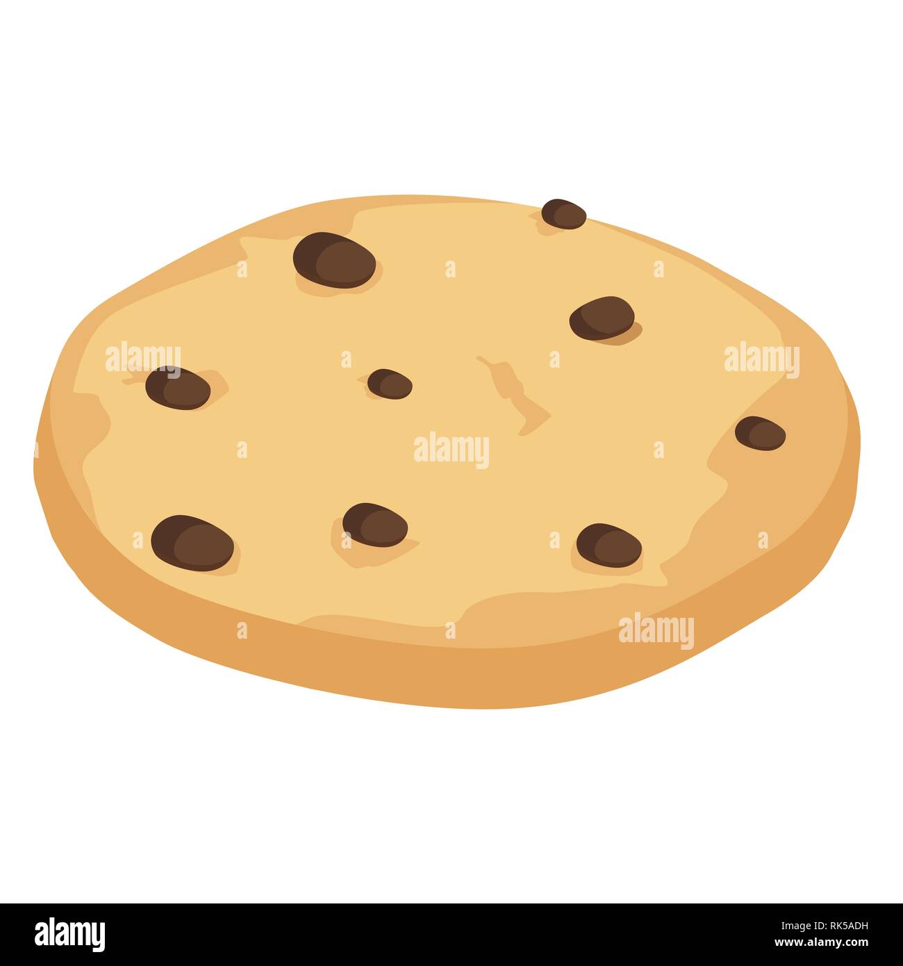 Vector illustration isometric perspective chocolate chip cookie ...