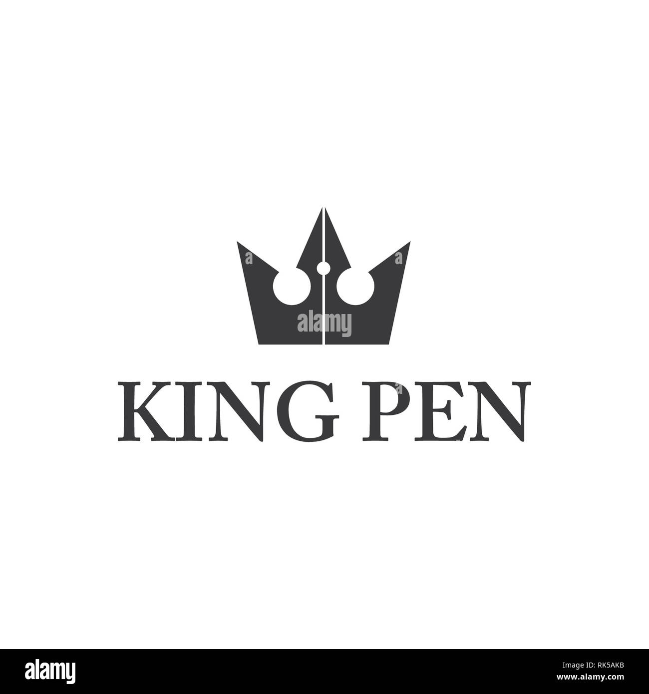 Vector Illustration company logo design king pen Stock Photo - Alamy
