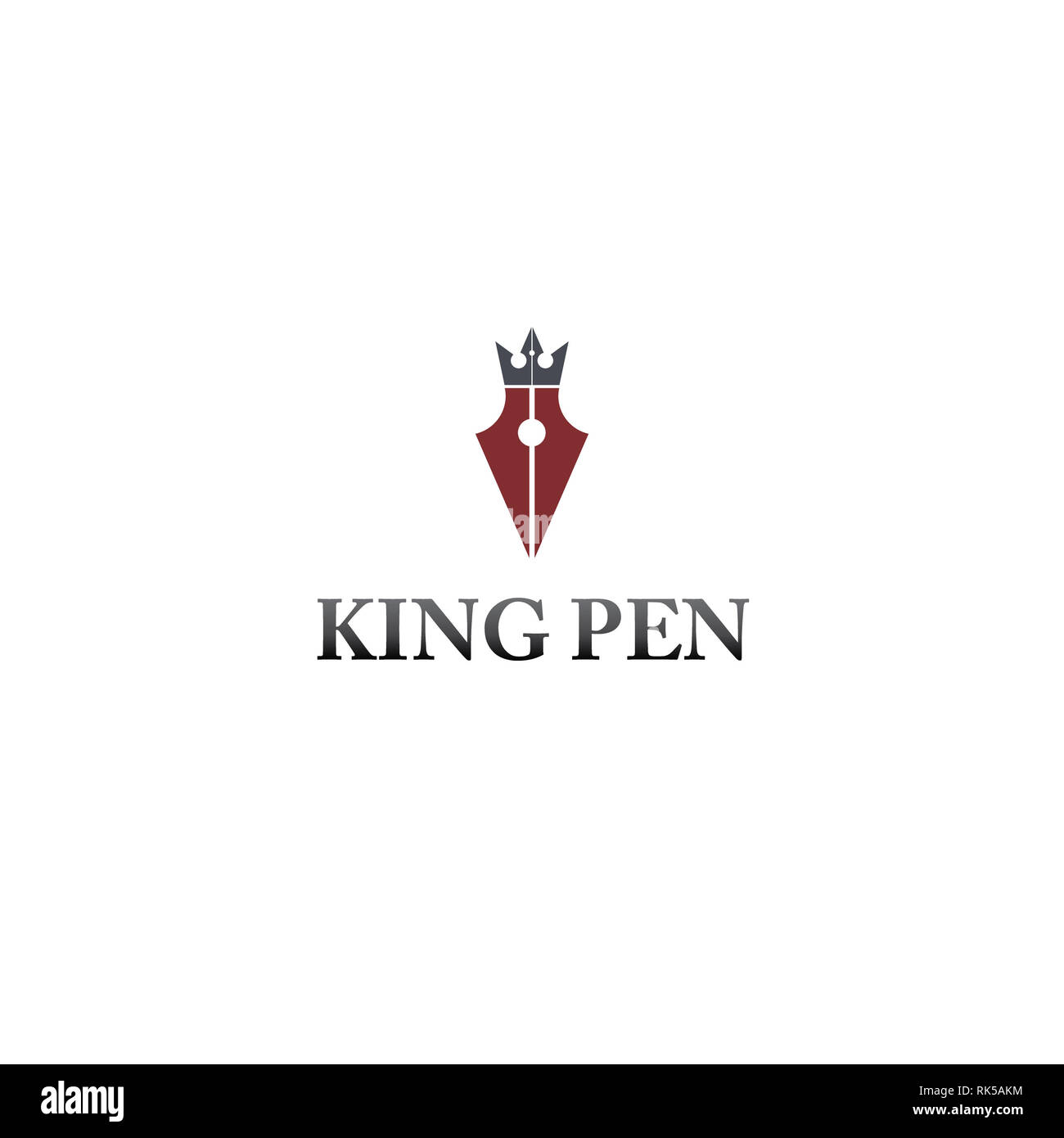 Vector Illustration company logo design king pen Stock Photo - Alamy