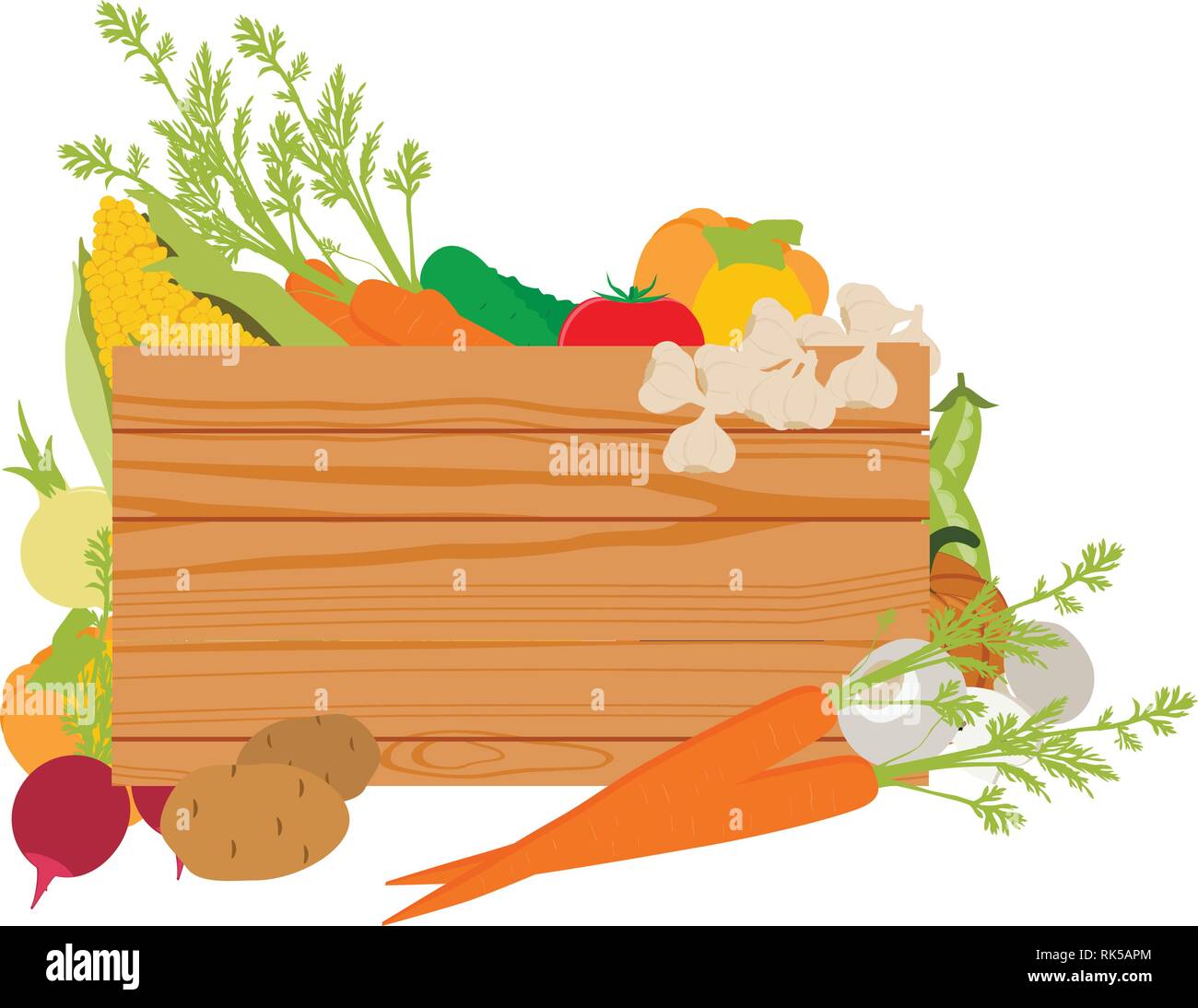 A wooden vegetables sign background surrounded by a border of fresh ...
