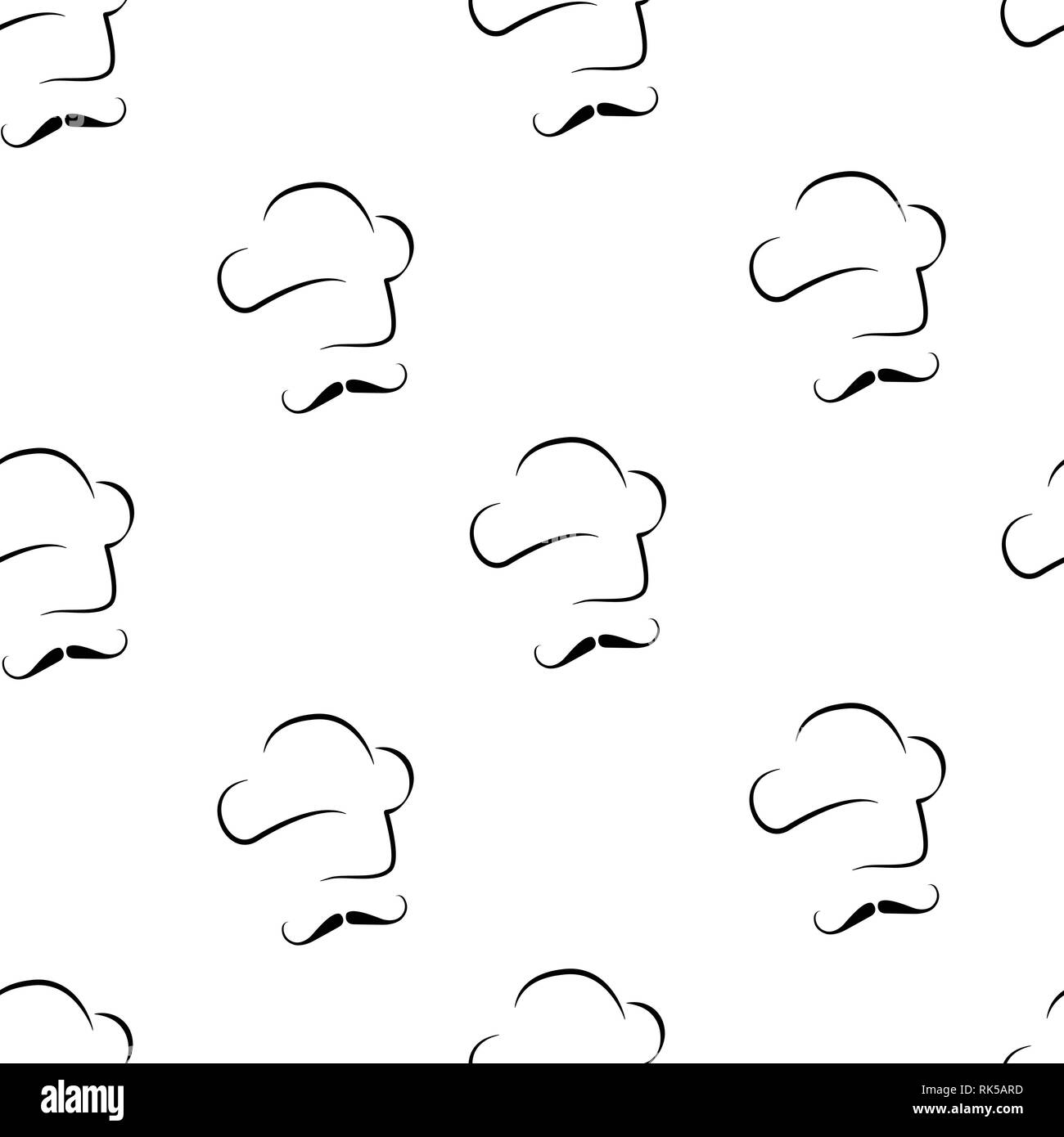 Kitchen Pattern Seamless Vector Texture. Bakery Simple Thin Line ...