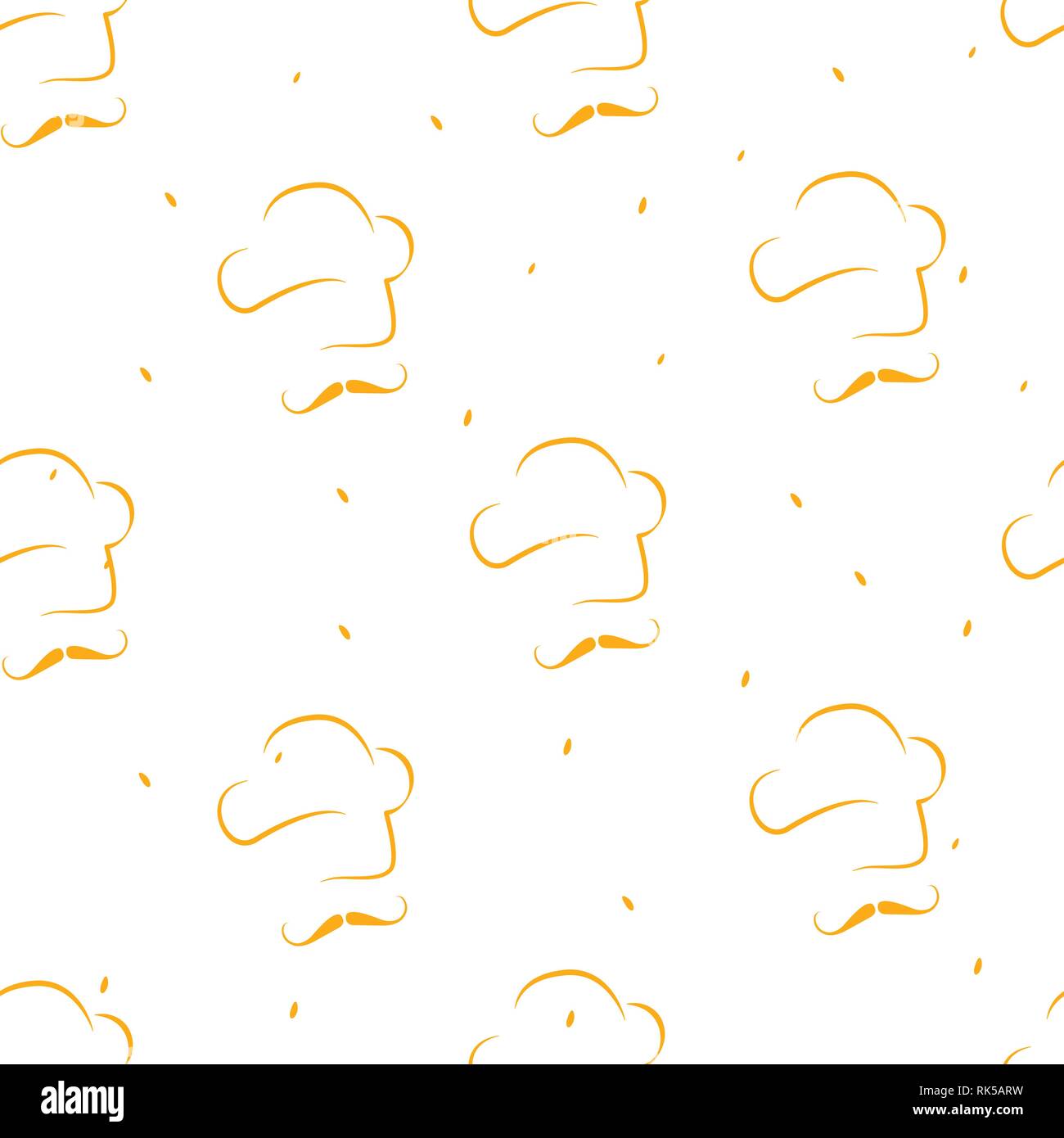 Kitchen Pattern Seamless Vector Texture. Bakery Simple Thin Line ...