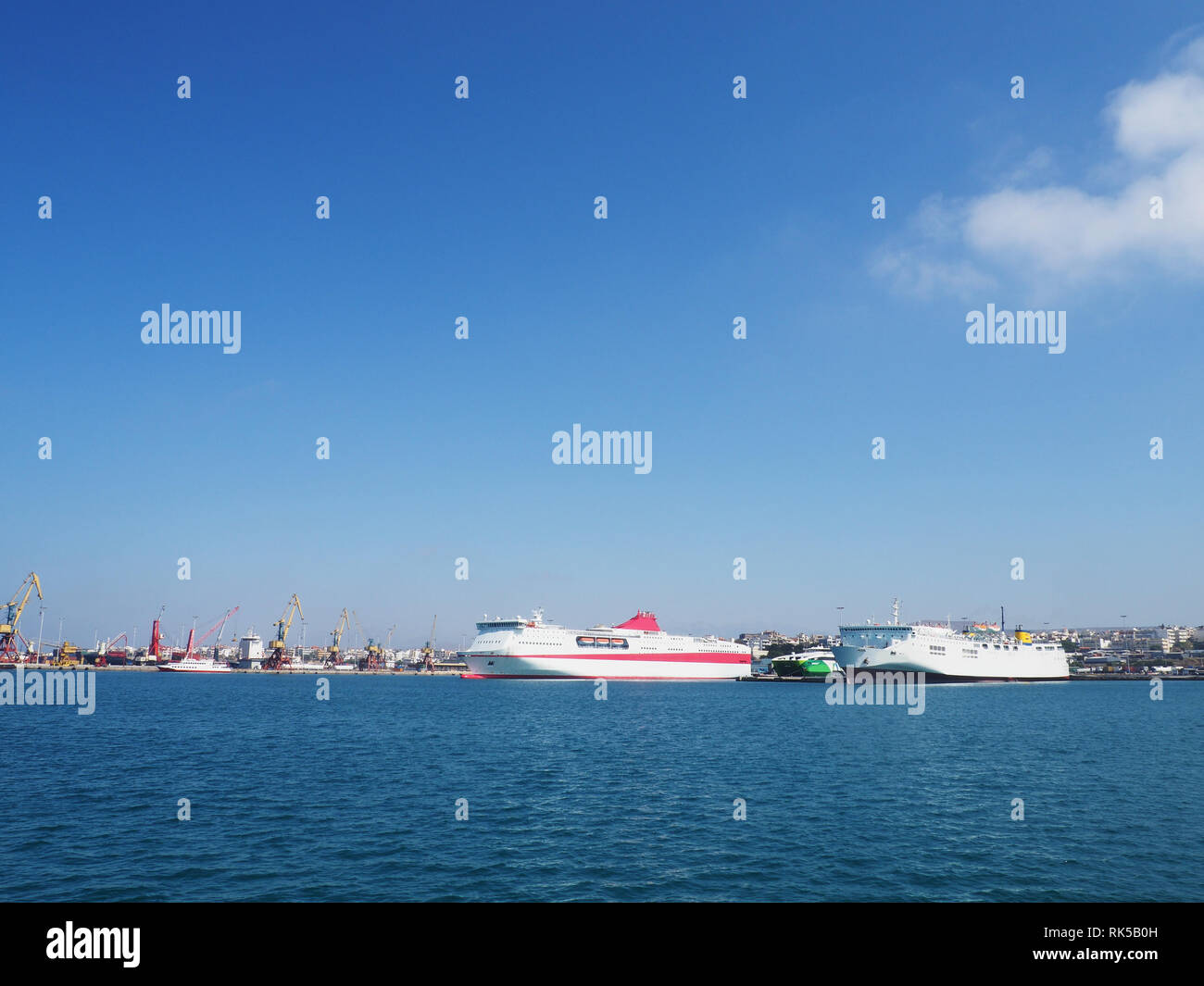 a ship on the horizon, a ship at sea far away Stock Photo - Alamy