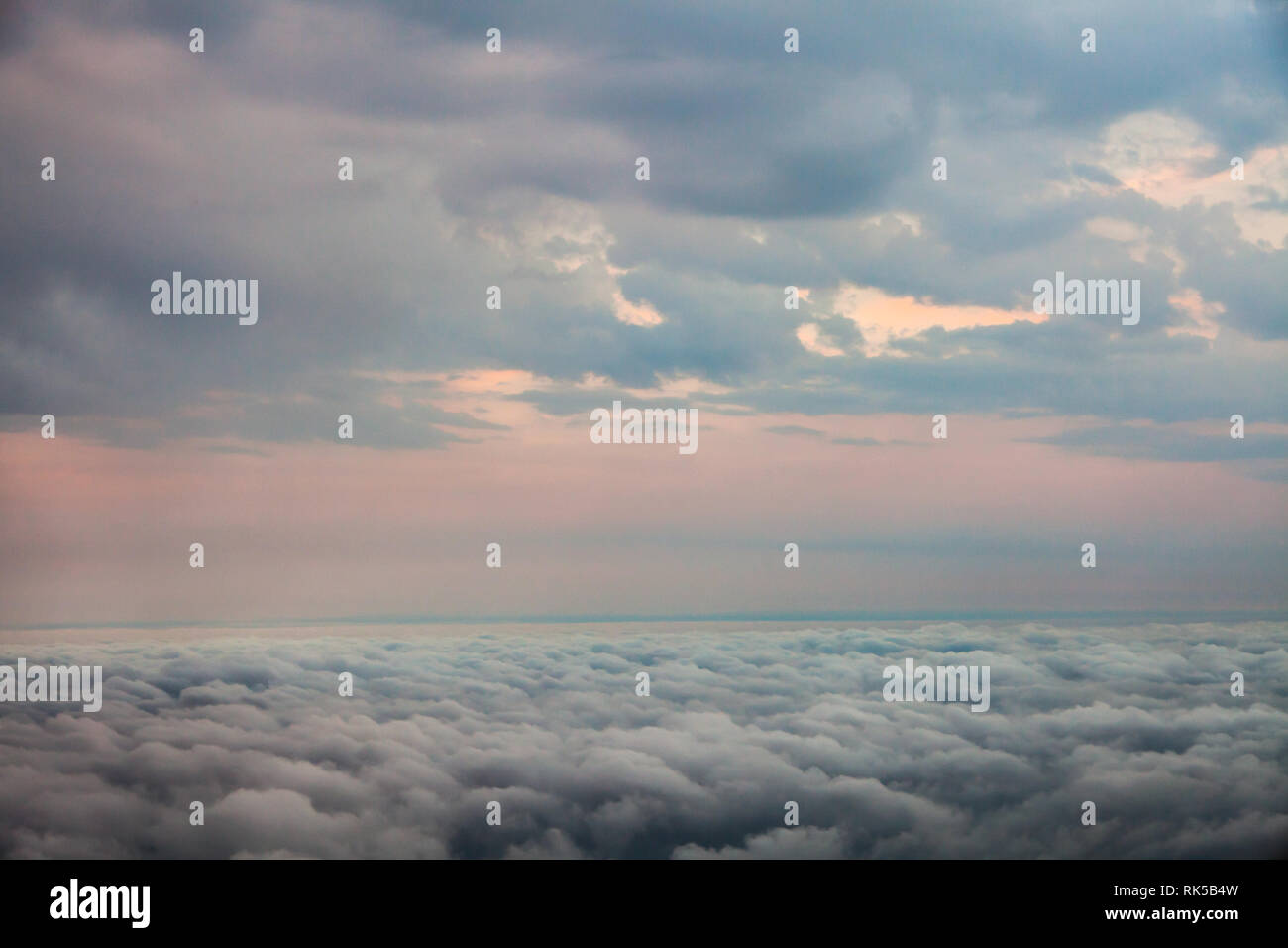 Sky just before dawn above the clouds Stock Photo - Alamy