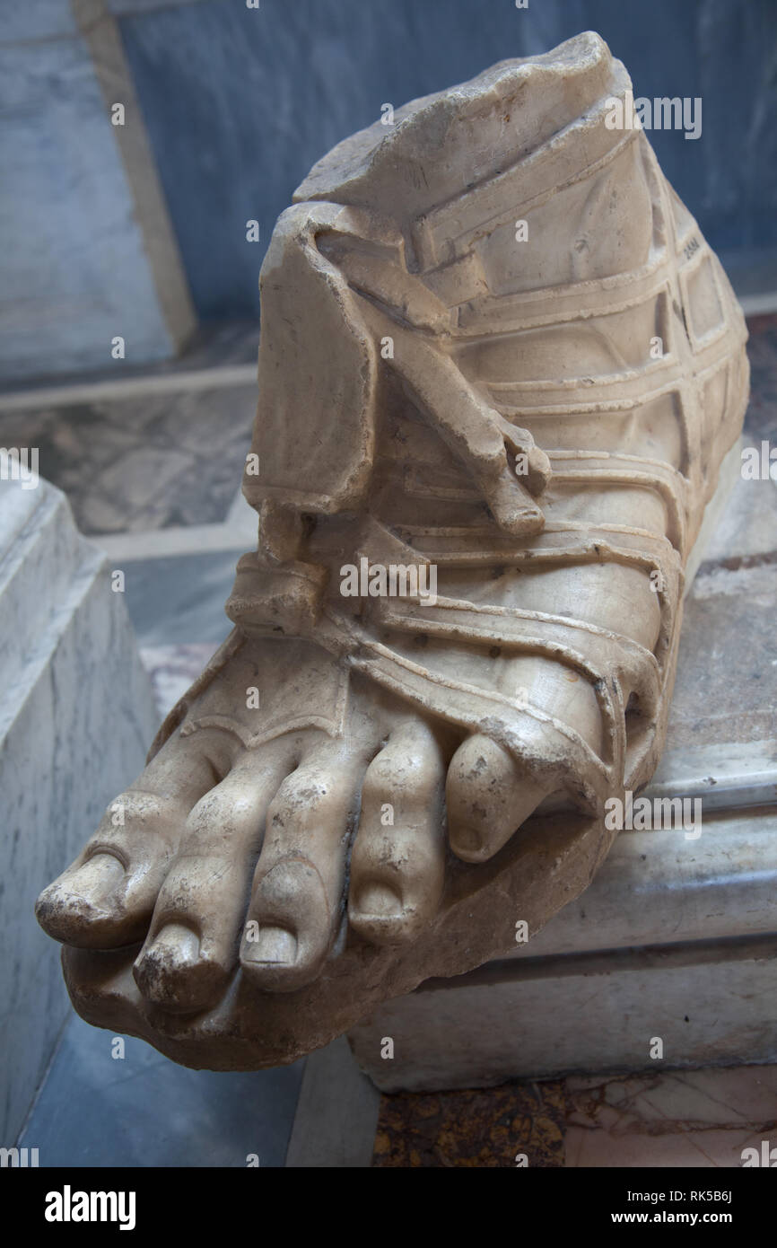 Marble sculpture of foot in the Vatican museum in Rome Stock Photo - Alamy