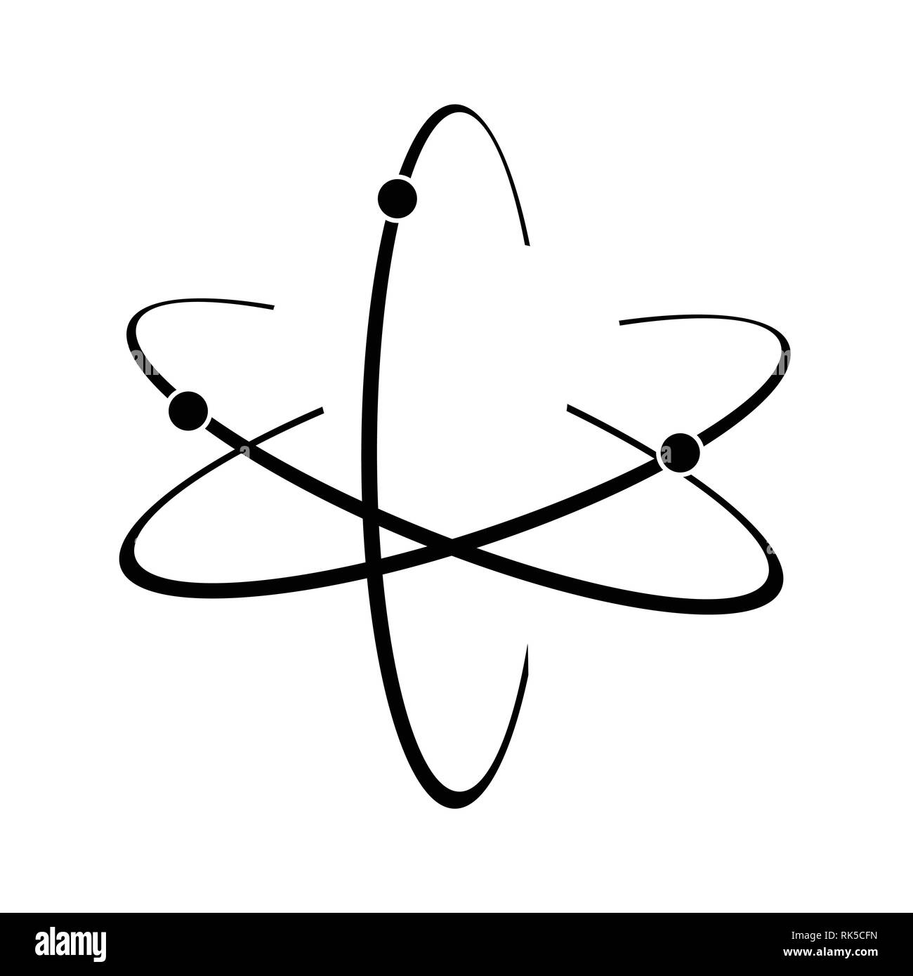 Atom icon. Vector illustration. Symbol of science, education, nuclear physics, scientific ...