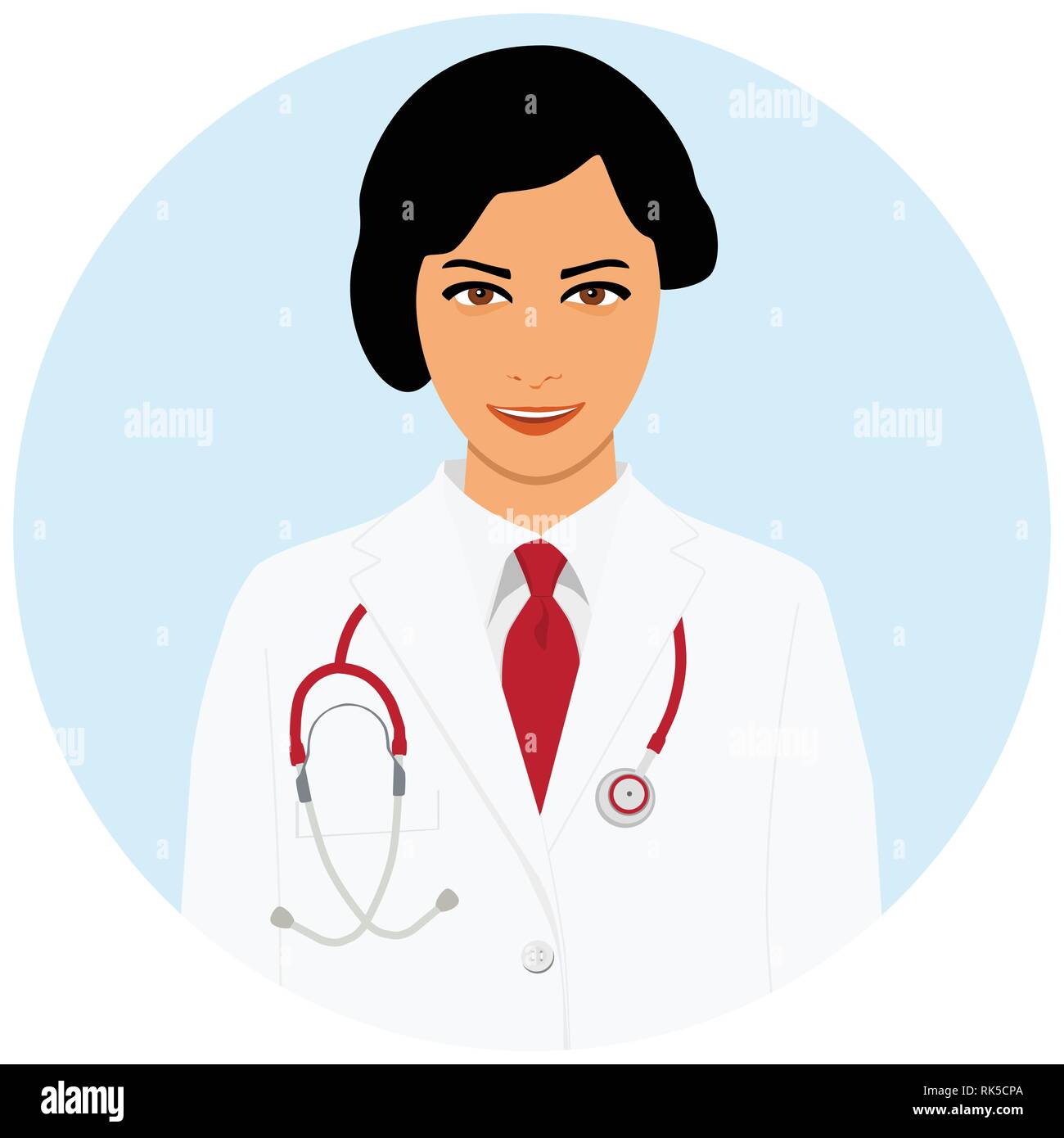 Doctor icon. Woman physician medic with stethoscope . Vector ...