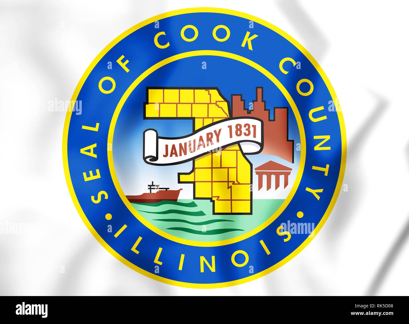 3D Seal of Cook County (Illinois), USA. 3D Illustration Stock Photo - Alamy