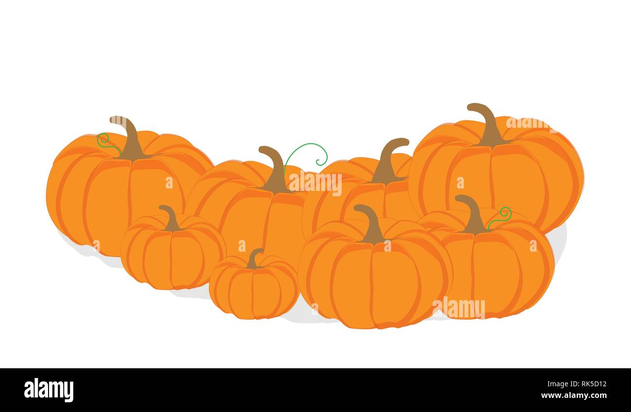 Autumn vector orange pumpkins horizontal banner design template for ...