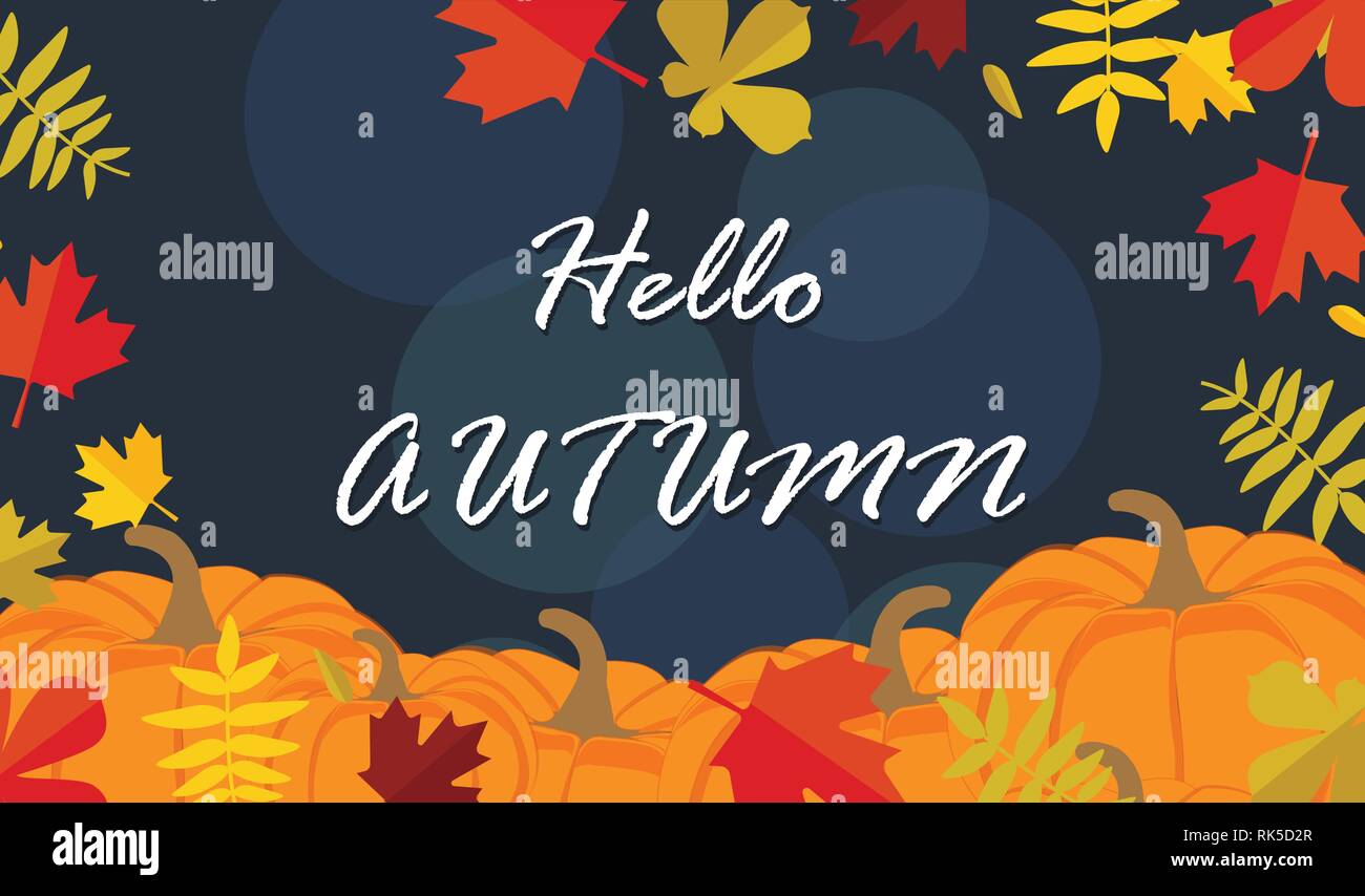 Hello autumn party poster Stock Vector Images - Alamy