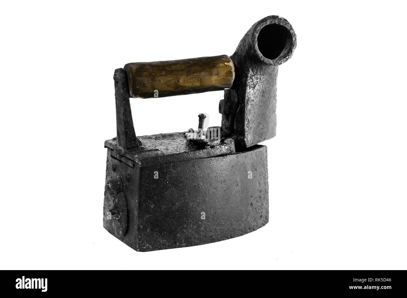 Antique old iron isolated on white background Stock Photo - Alamy