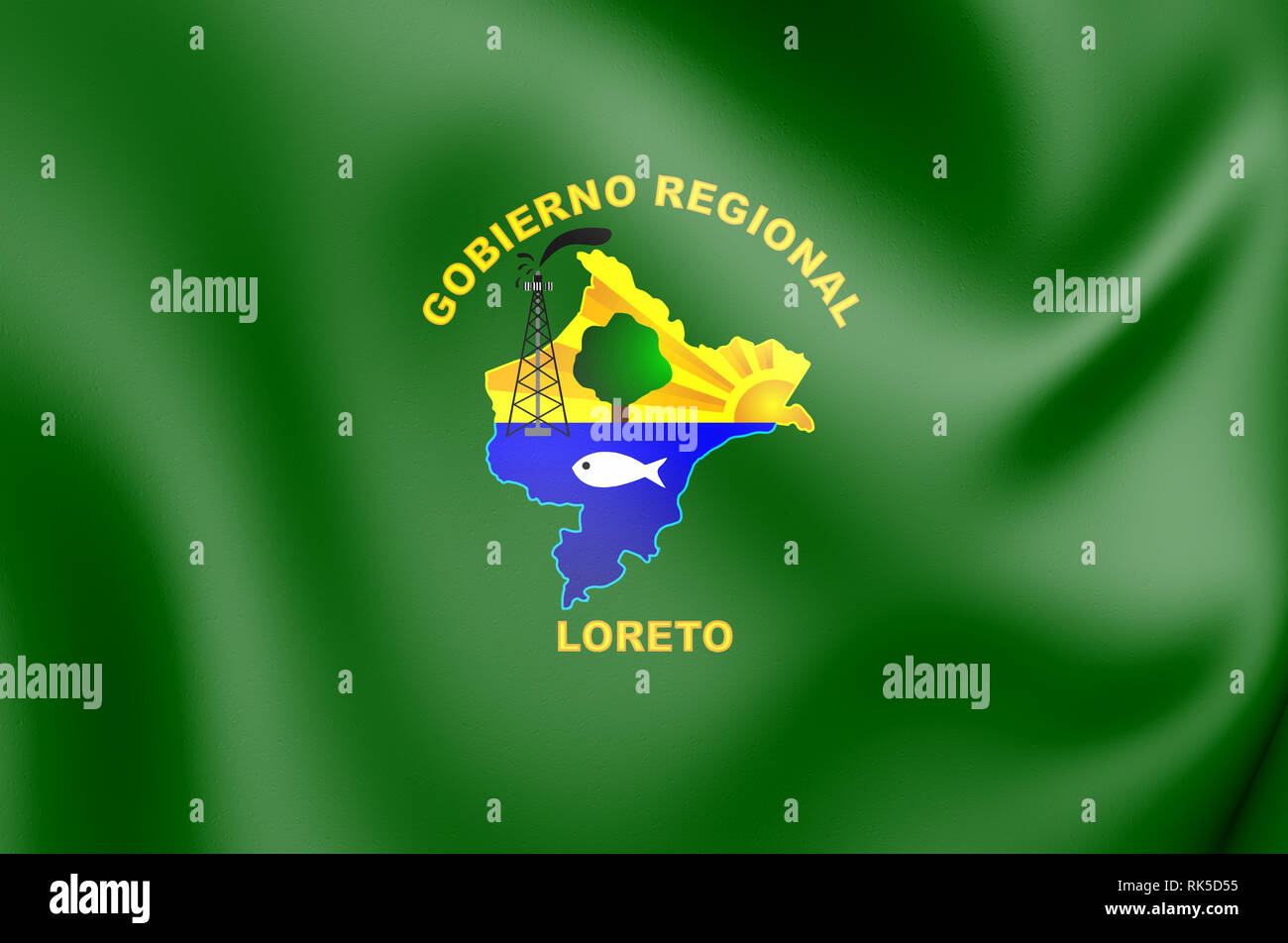 3D Flag of Loreto region, Peru. 3D Illustration Stock Photo - Alamy