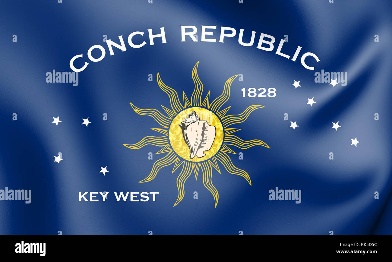 3D Flag of Key West (Florida), USA. 3D Illustration Stock Photo - Alamy