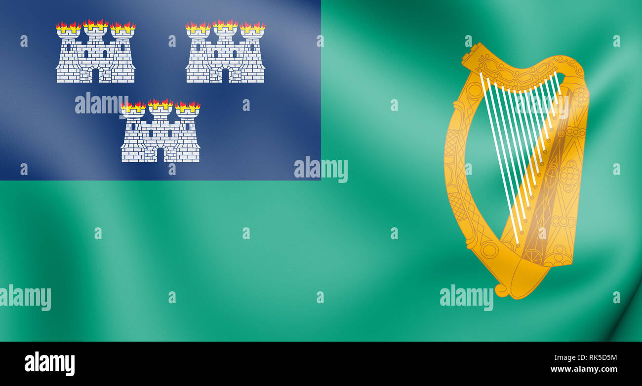 3D Flag of Dublin, Ireland. 3D Illustration Stock Photo - Alamy