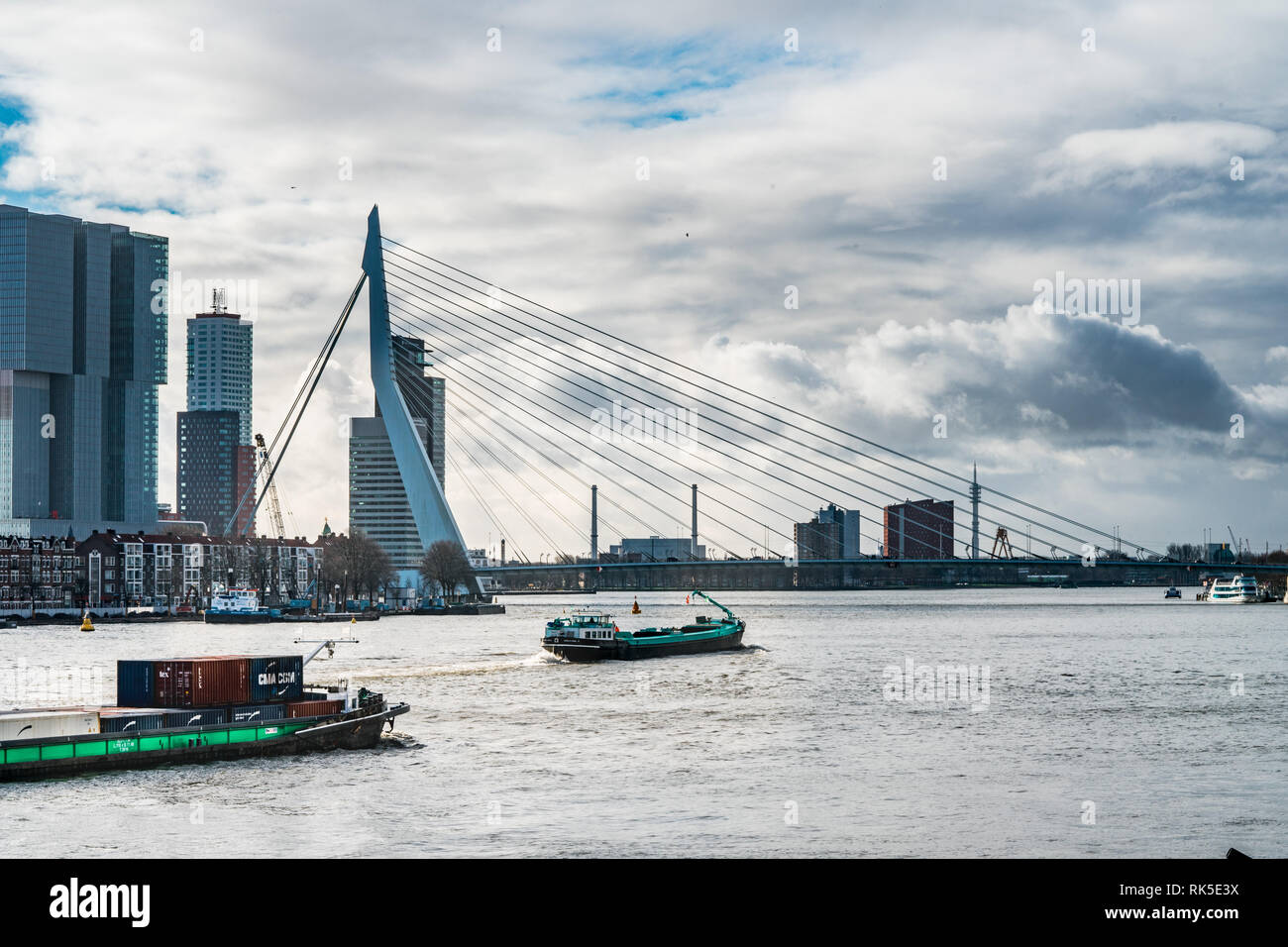 Erasmus bridge landmark in Rotterdam Stock Photo - Alamy