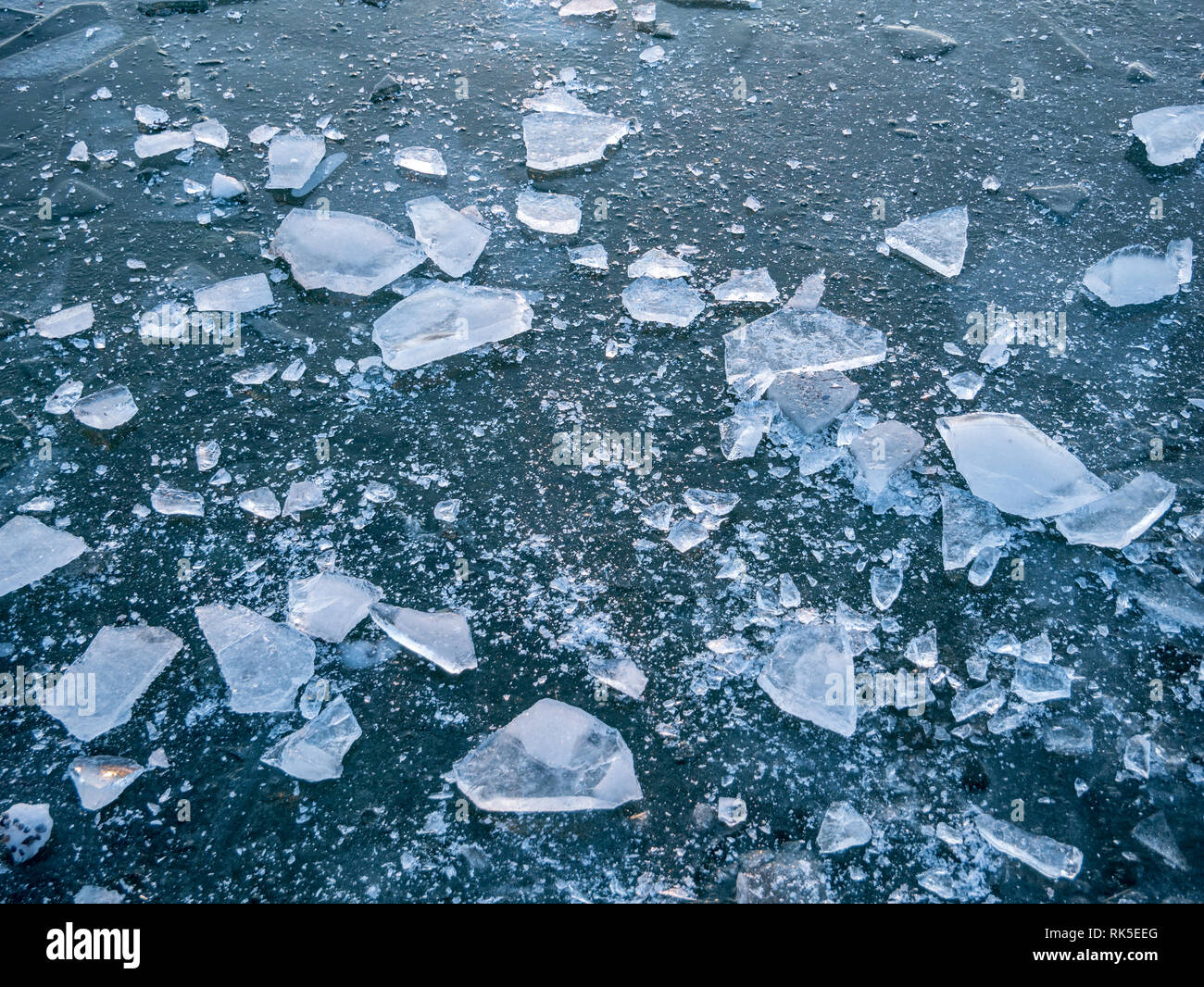 Image of crushed ice on frozen lake in the winter. close up Stock Photo ...