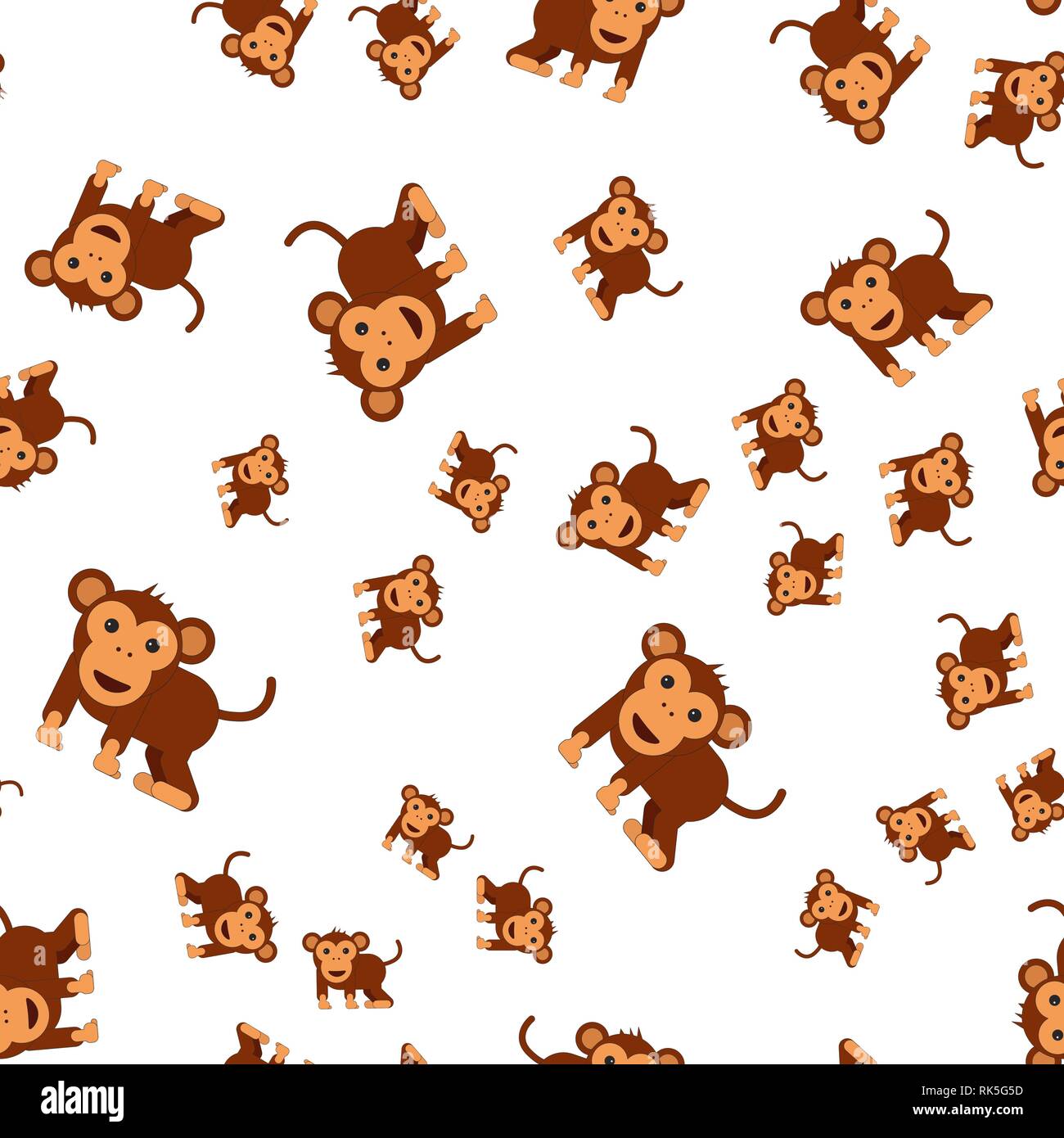 Monkey seamless pattern. Vector illustration in cartoon style Stock ...