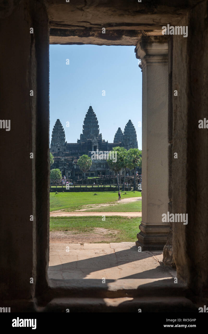 The towers of the central temple from the library in the outer ...