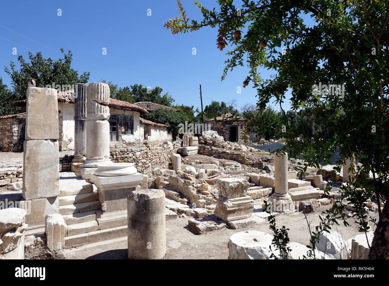 Ruins in the area of the Palestra and Roman Baths, ancient Stratonicea ...