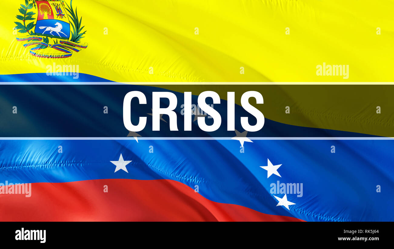 Crisis on Venezuela flag. 3D Waving flag design. The national symbol of ...