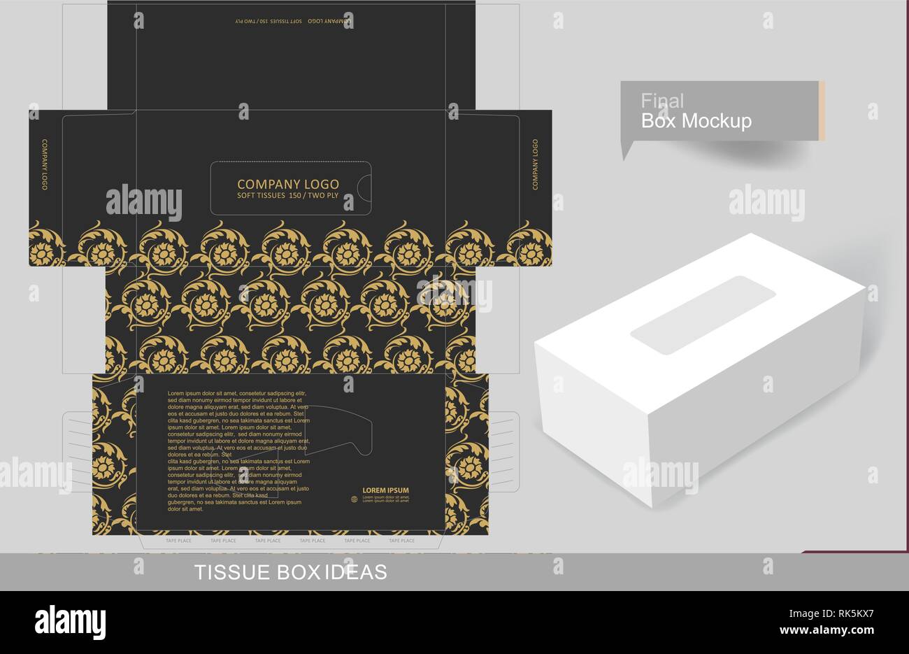 Tissue Box Design Vector