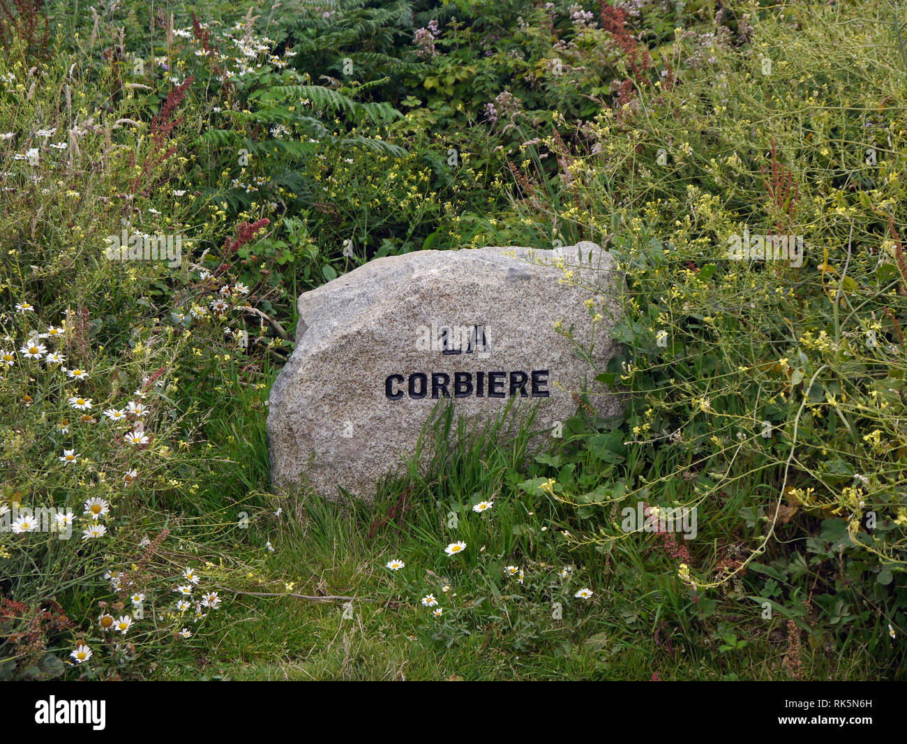 Engraved Stone Waymarker for La Gorbiere on the Coastal Path, Guernsey ...