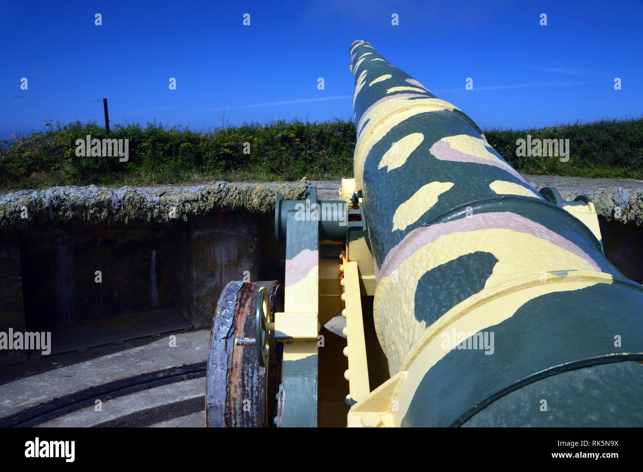 Restored Gun at the German Coastal Artillery Battery, Batterie Dollmann ...