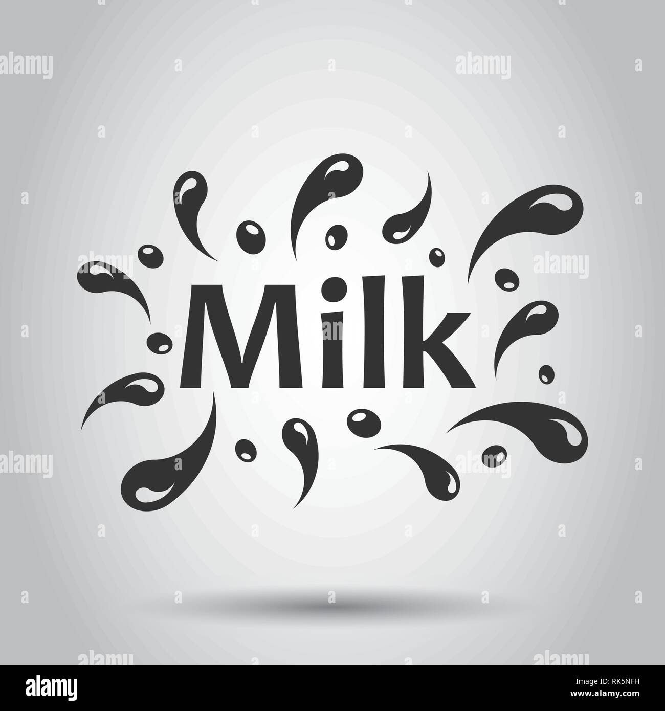 Milk splash spray vector icon in flat style. Milk drink illustration ...
