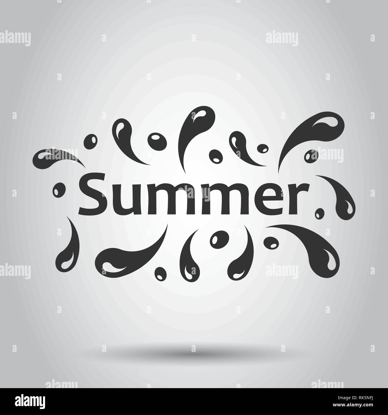 Summer splash spray vector icon in flat style. Summertime illustration ...