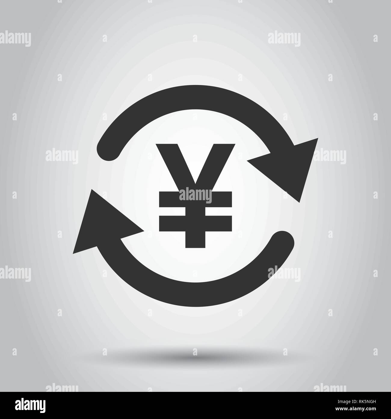 Yen, yuan money currency vector icon in flat style. Yen coin symbol illustration on white ...