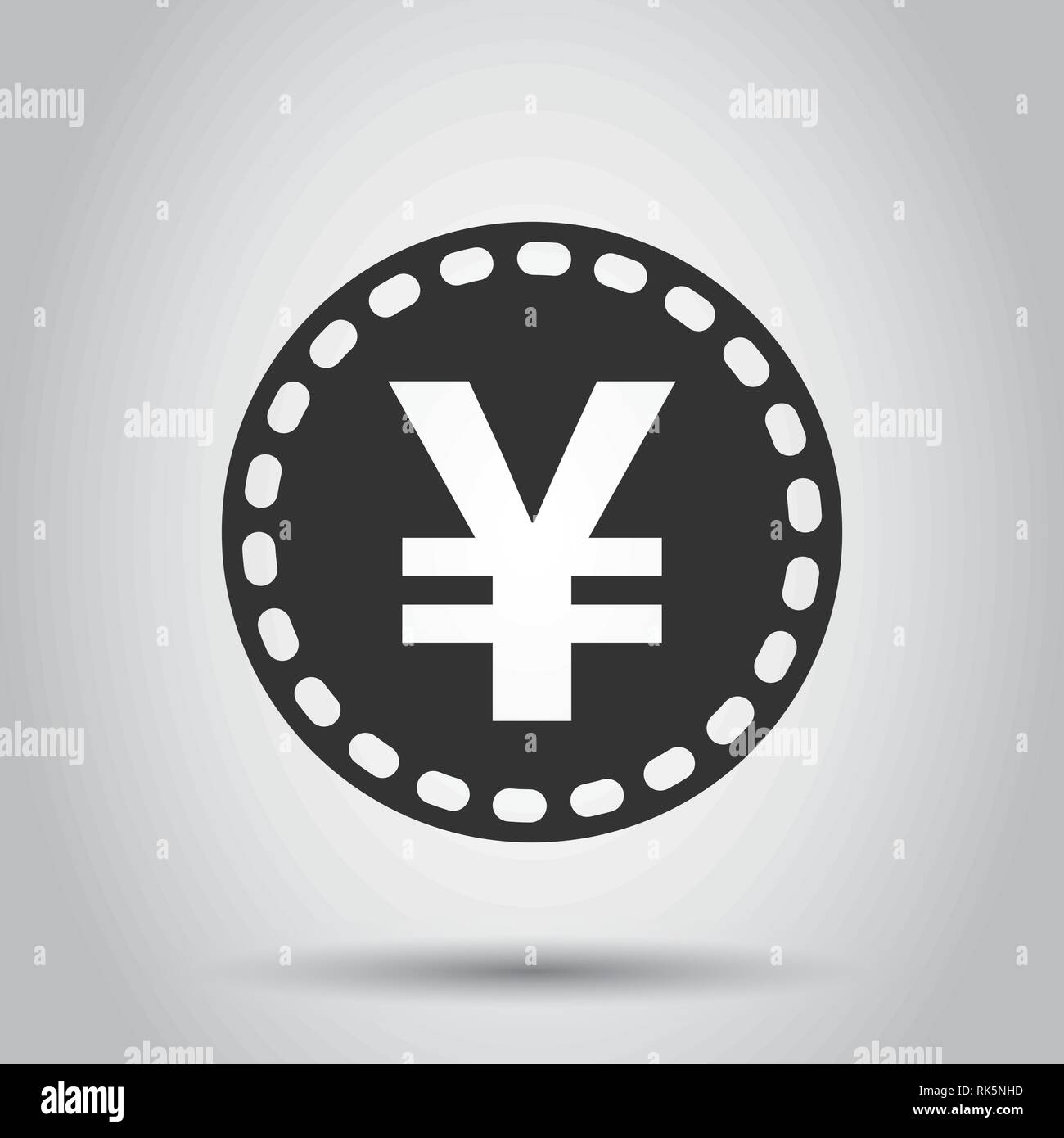 Yen, yuan money currency vector icon in flat style. Yen coin symbol ...