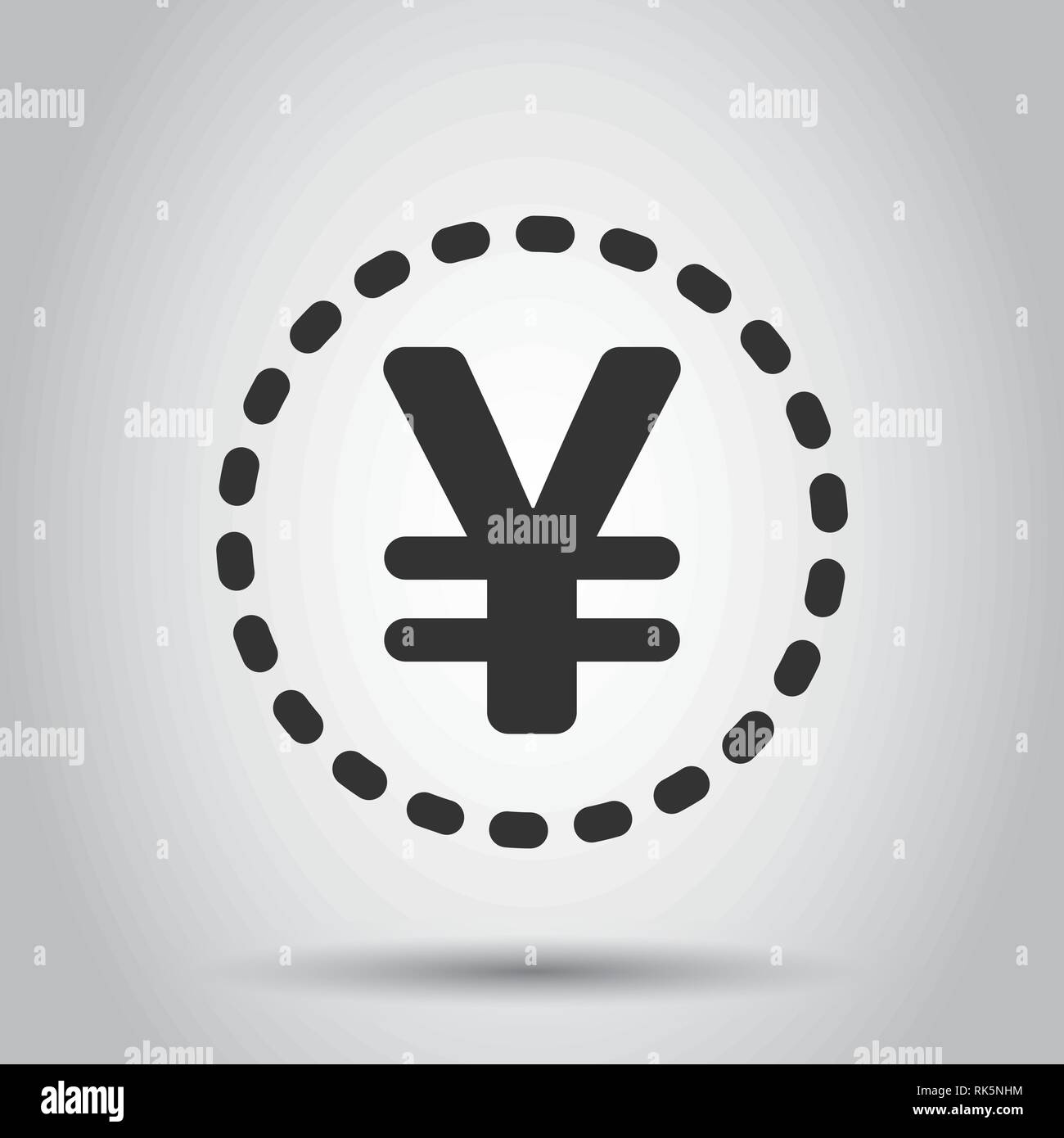 Yen, yuan money currency vector icon in flat style. Yen coin symbol illustration on white ...
