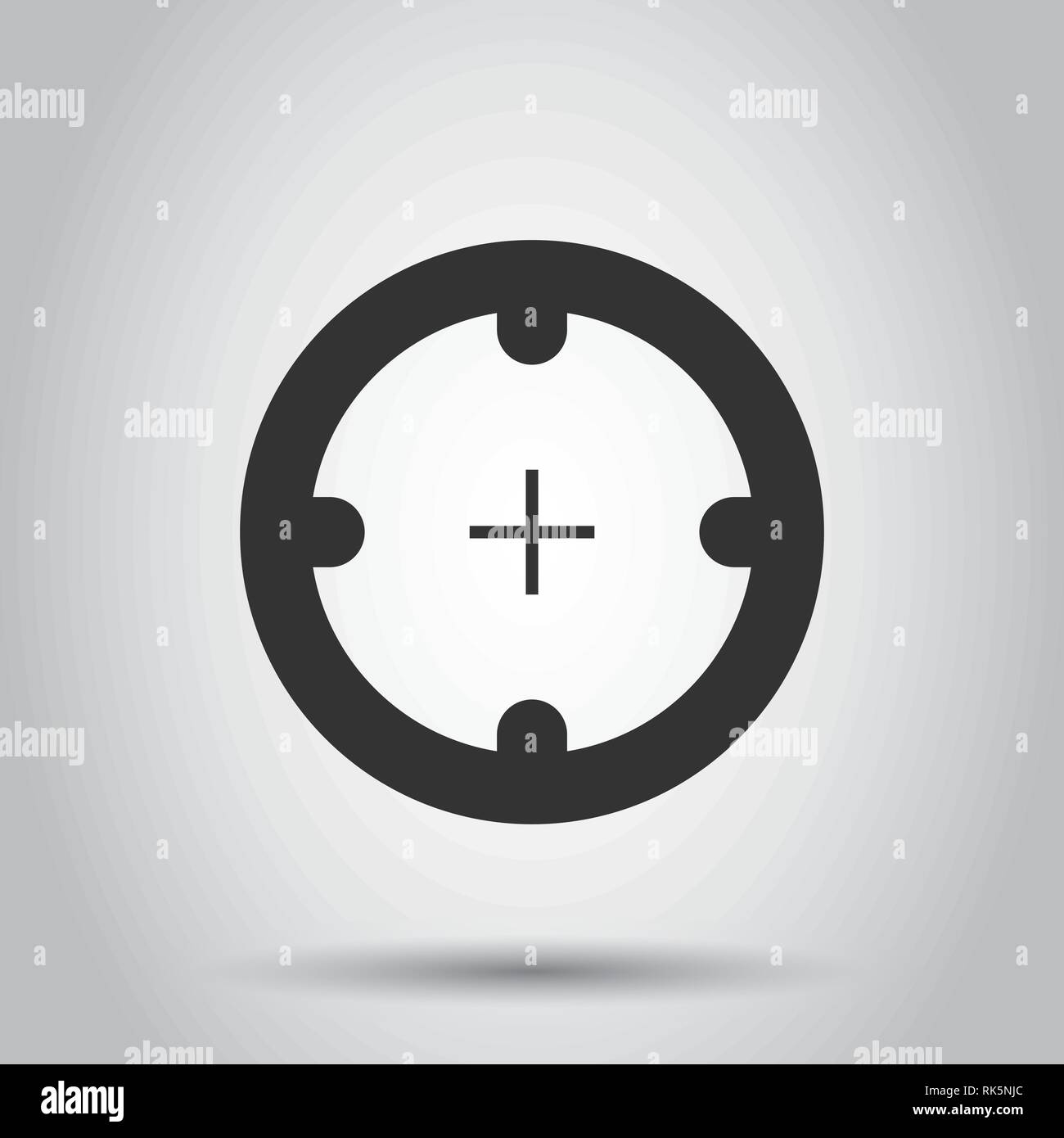 Shooting target vector icon in flat style. Aim sniper symbol ...