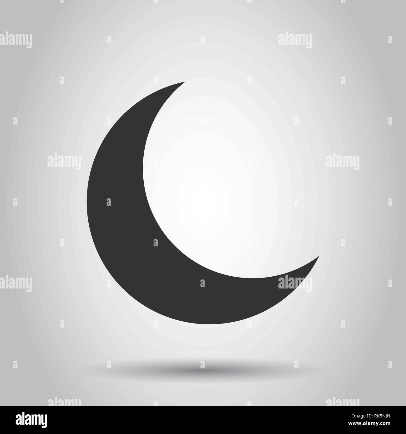 Nighttime moon vector icon in flat style. Lunar night illustration on ...