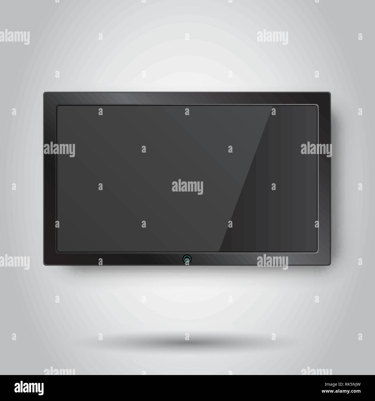 Realistic tv screen vector icon in flat style. Monitor plasma ...