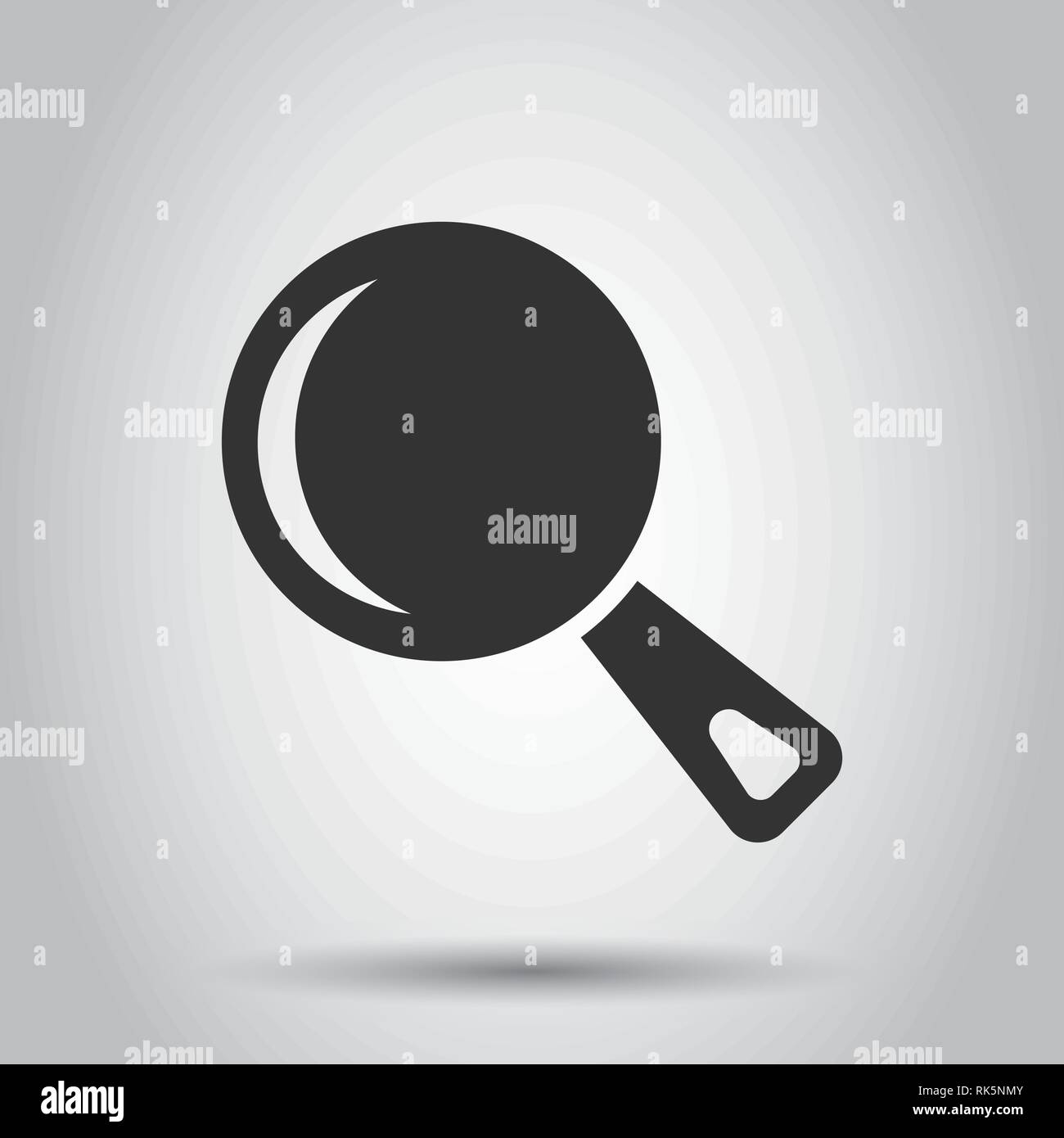 Frying pan icon in flat style. Cooking pan illustration on white ...