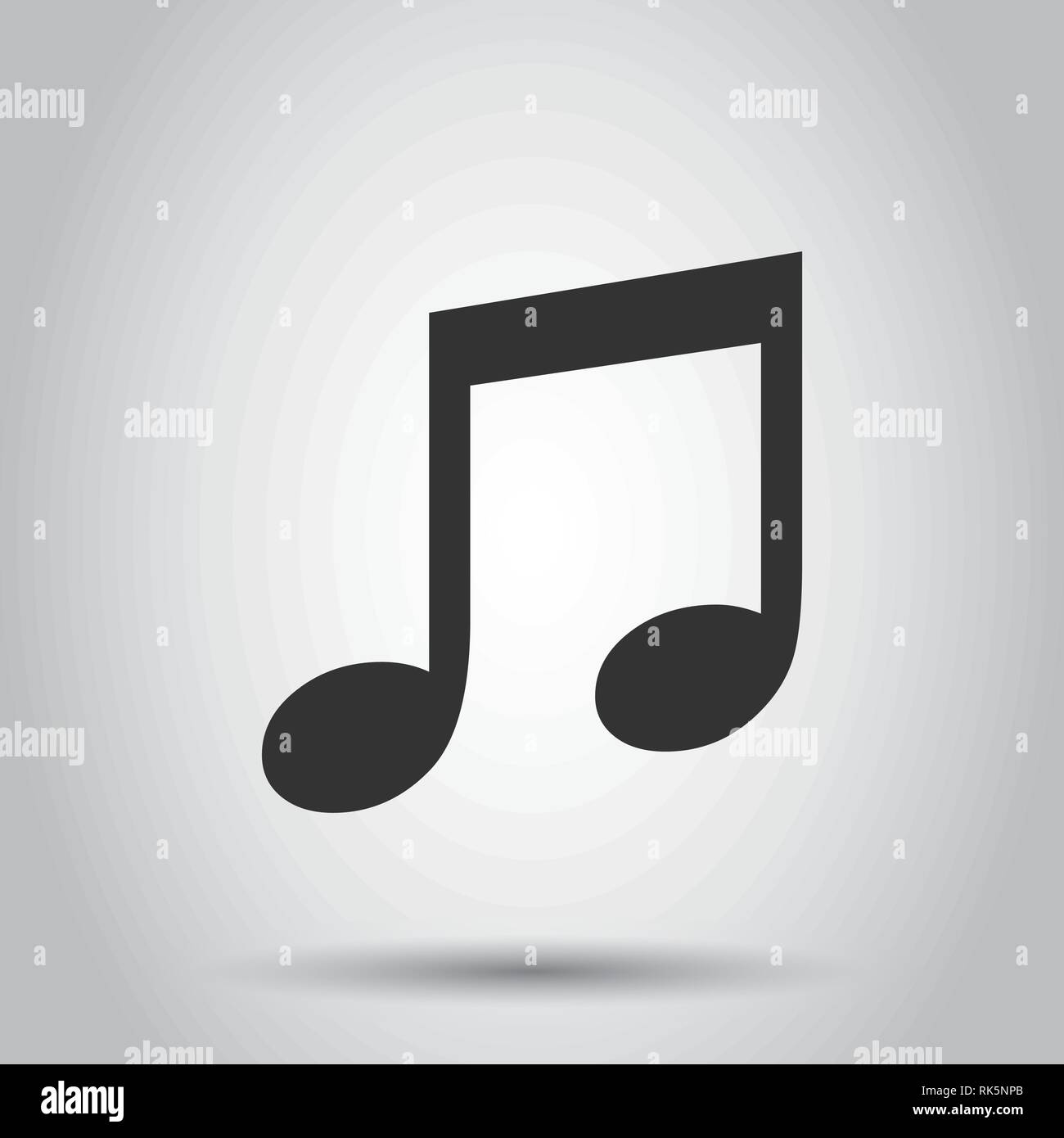 Music note icon in flat style. Sound media illustration on white ...