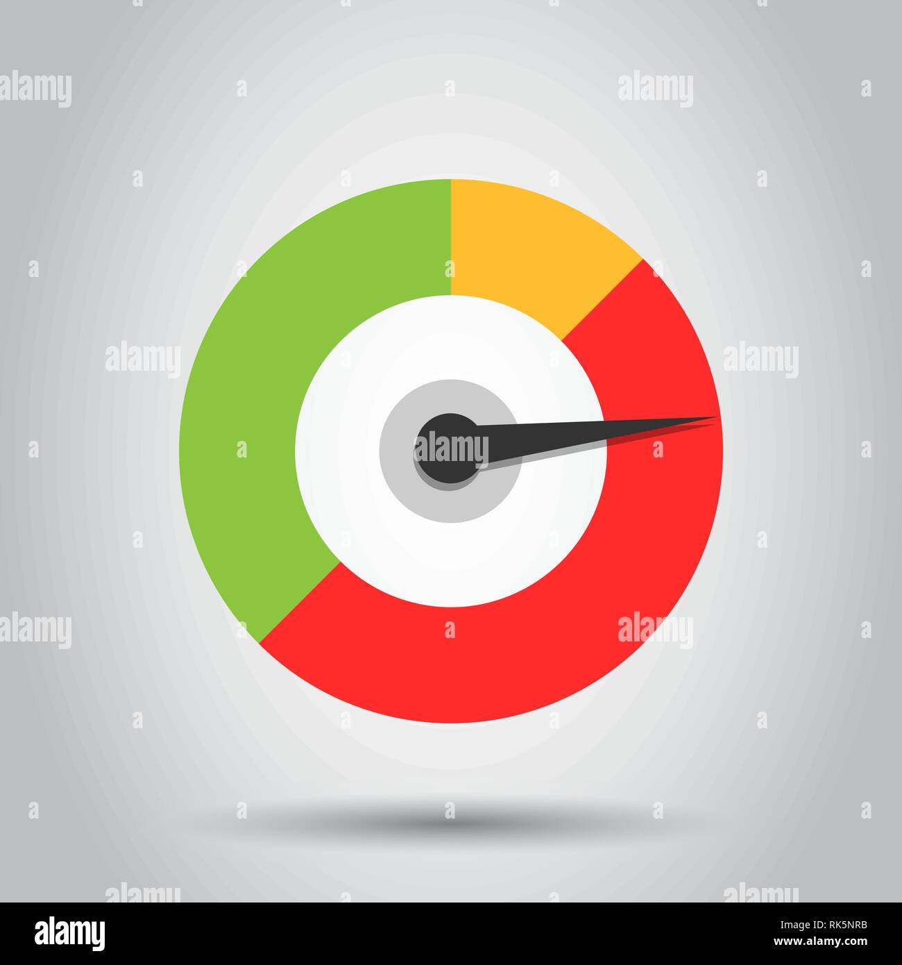 Meter dashboard icon in flat style. Credit score indicator level vector ...