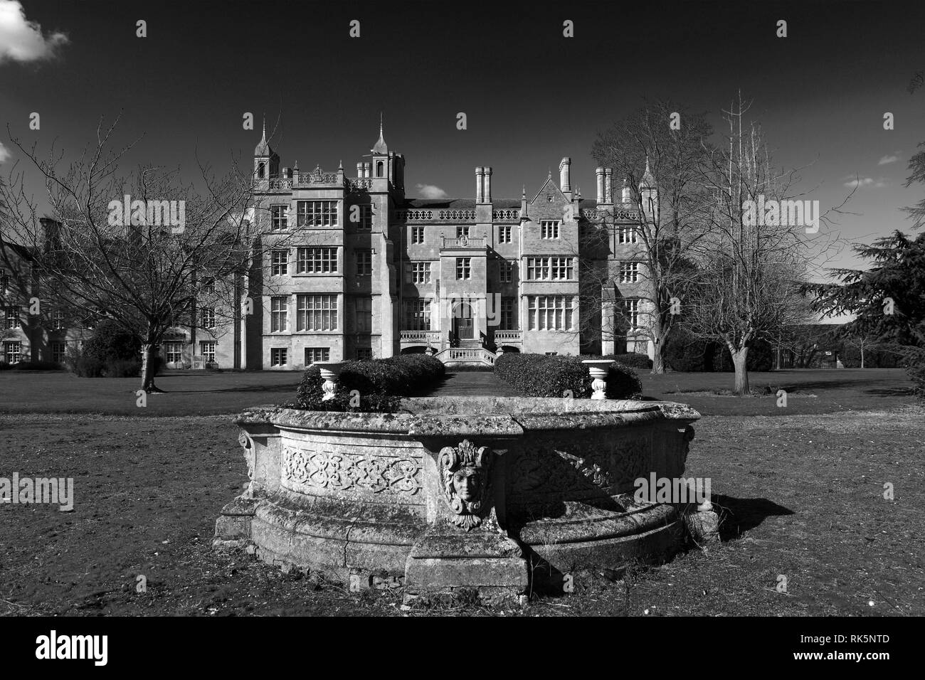 Spring colours, Ramsey Abbey, Ramsey town, Cambridgeshire, England, UK ...
