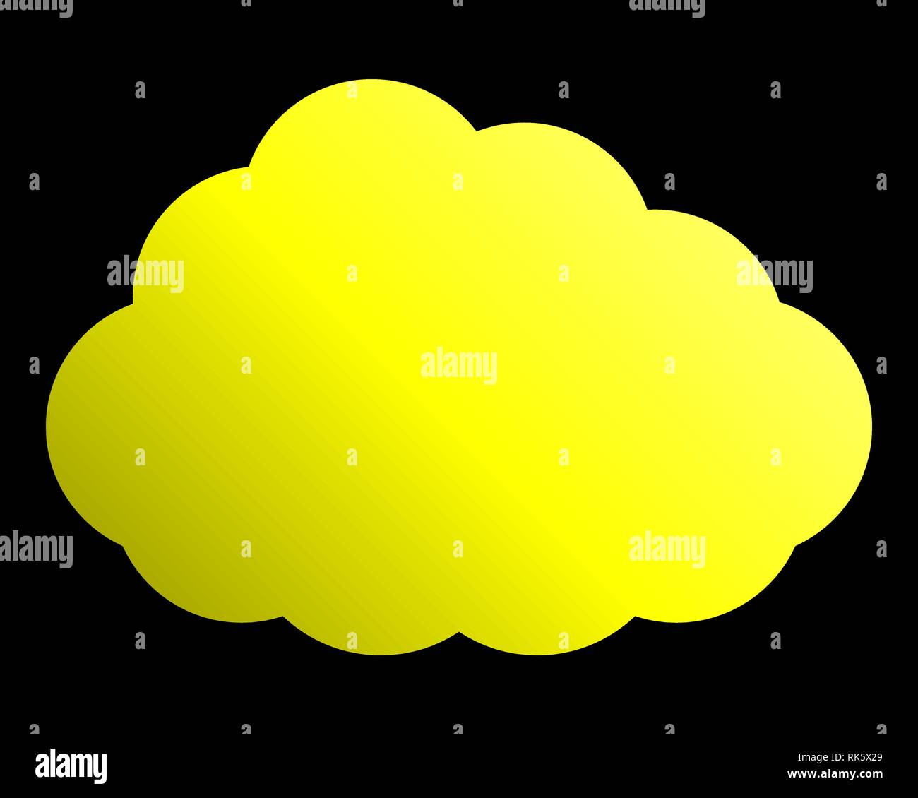 Cloud symbol icon - yellow gradient, isolated - vector illustration ...