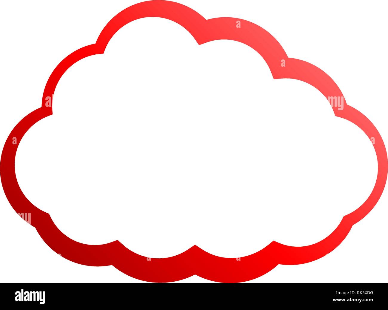 Cloud symbol icon - red gradient outline, isolated - vector ...