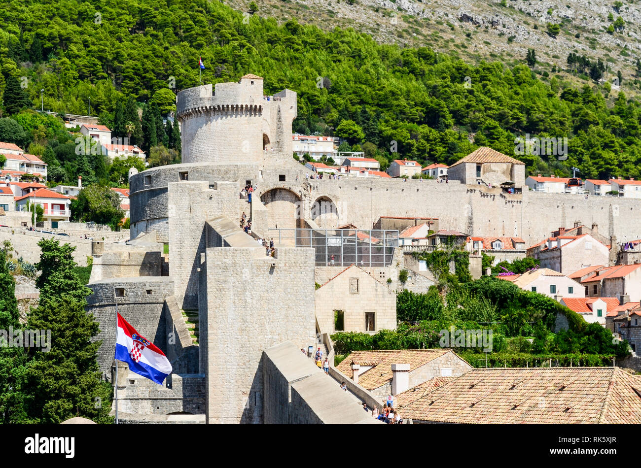 Roofs of the old city of Dubrovnik, Croatia, a UNESCO heritage site ...