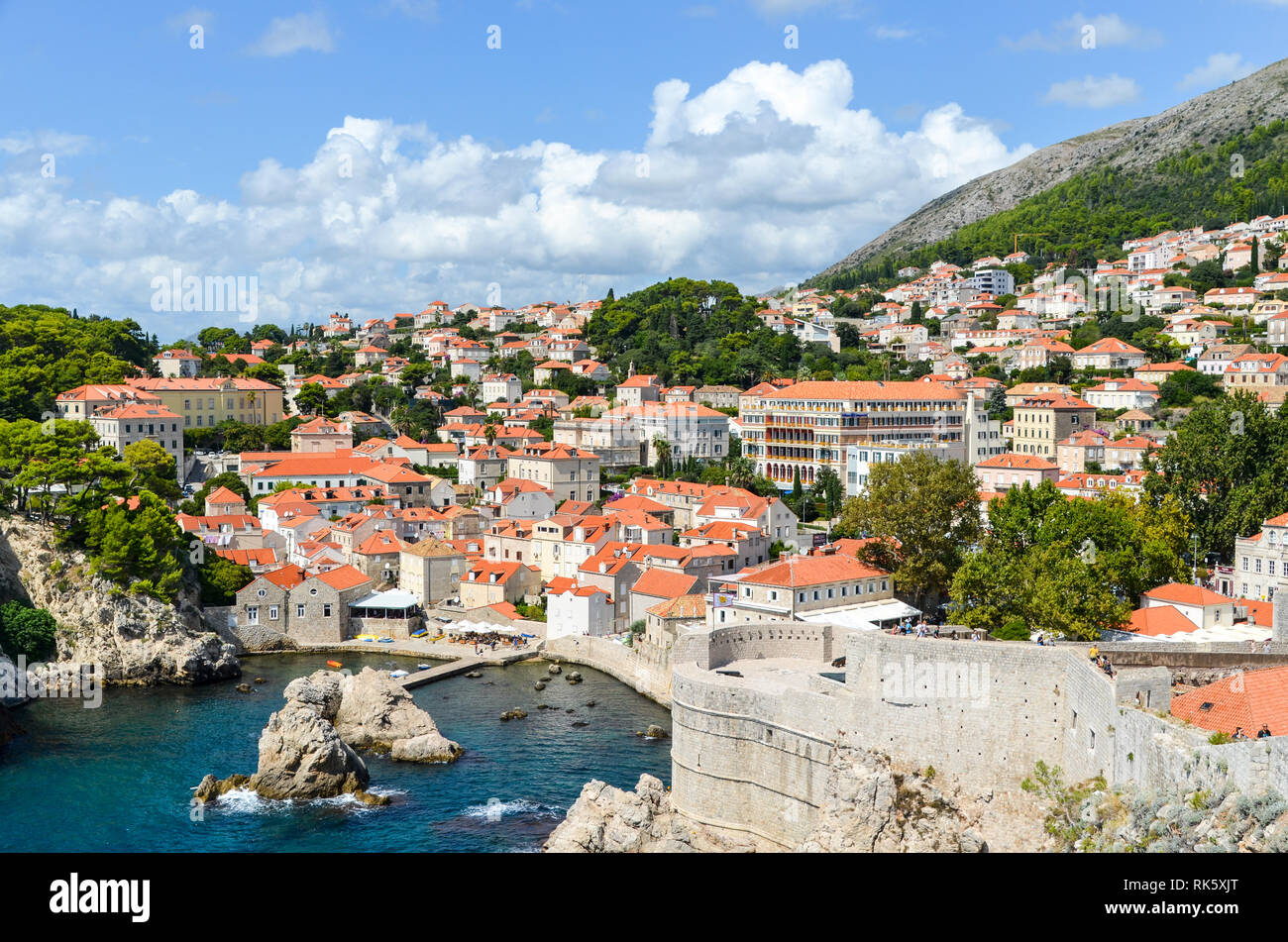 Roofs of the old city of Dubrovnik, Croatia, a UNESCO heritage site ...