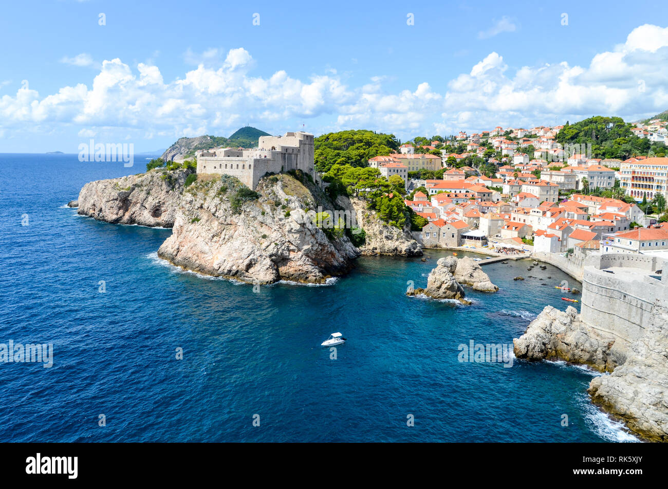 Roofs of the old city of Dubrovnik, Croatia, a UNESCO heritage site ...