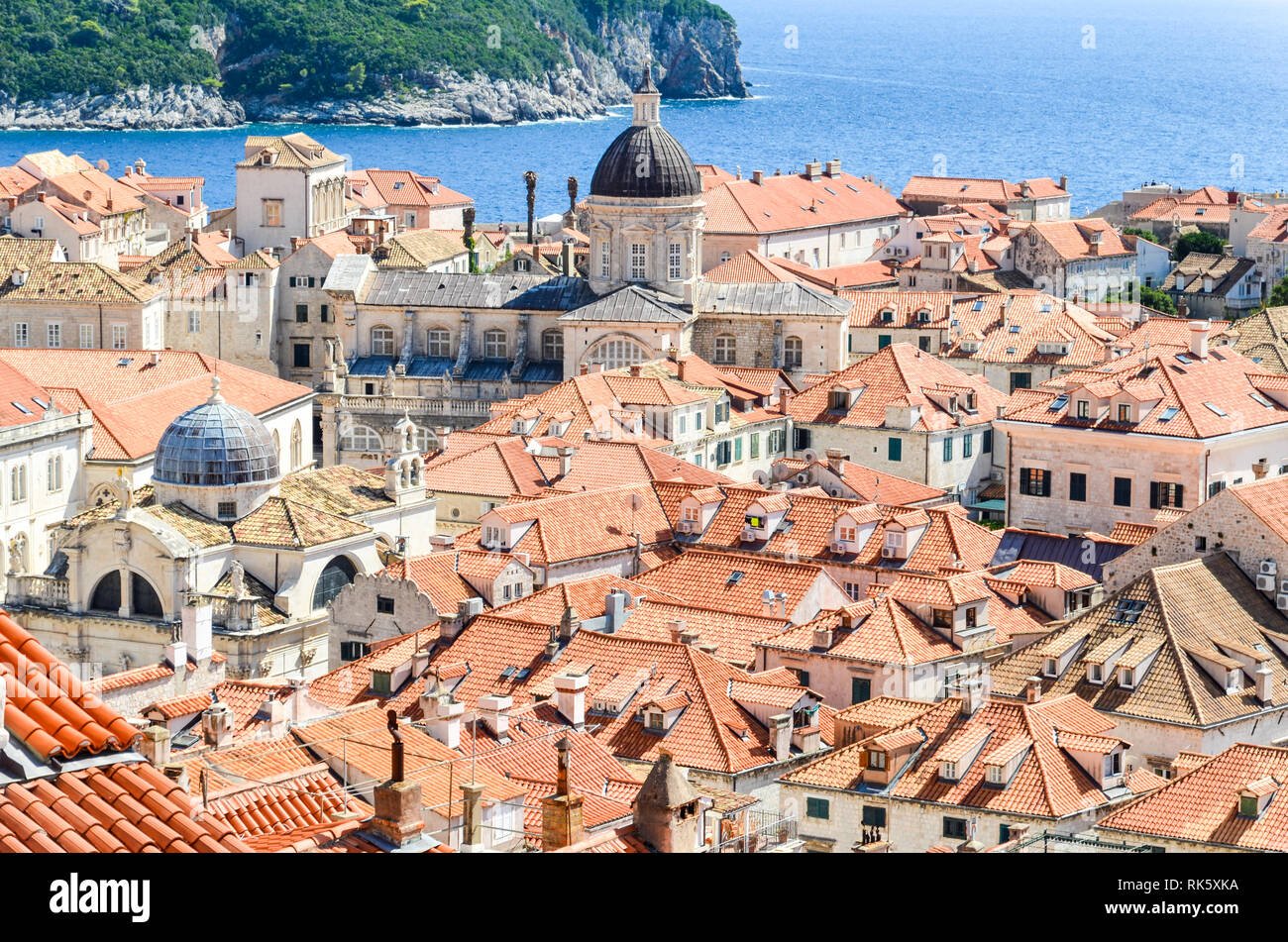Roofs of the old city of Dubrovnik, Croatia, a UNESCO heritage site ...