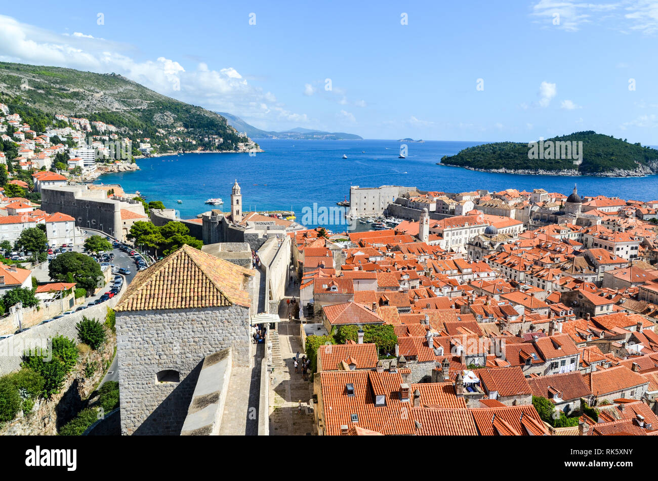 Roofs of the old city of Dubrovnik, Croatia, a UNESCO heritage site ...