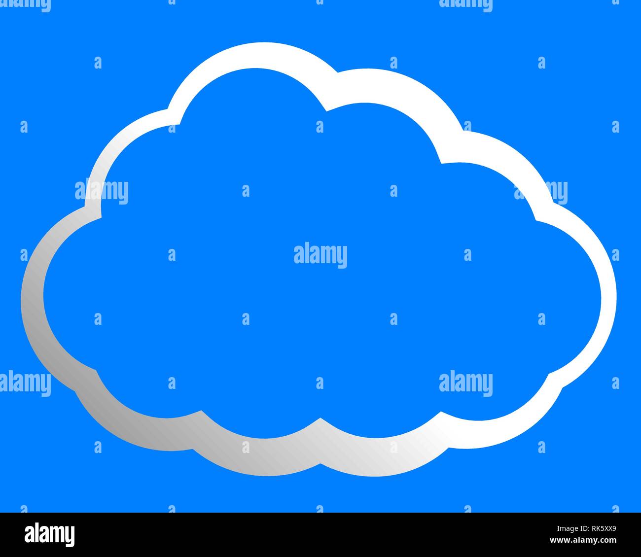 Cloud symbol icon - white gradient outline, isolated - vector ...