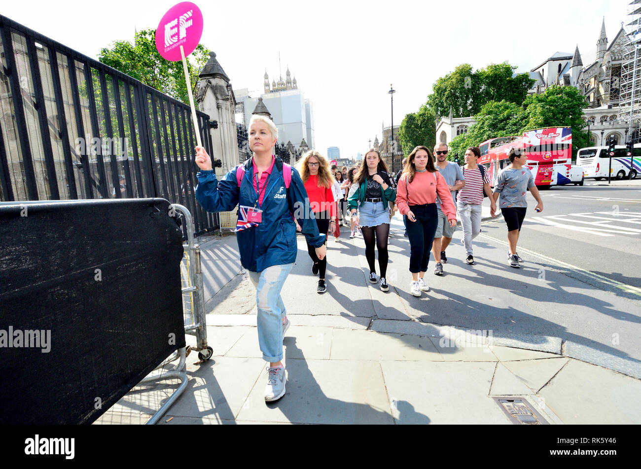 London, England, UK. EF 9Education First) staff leading foreign ...