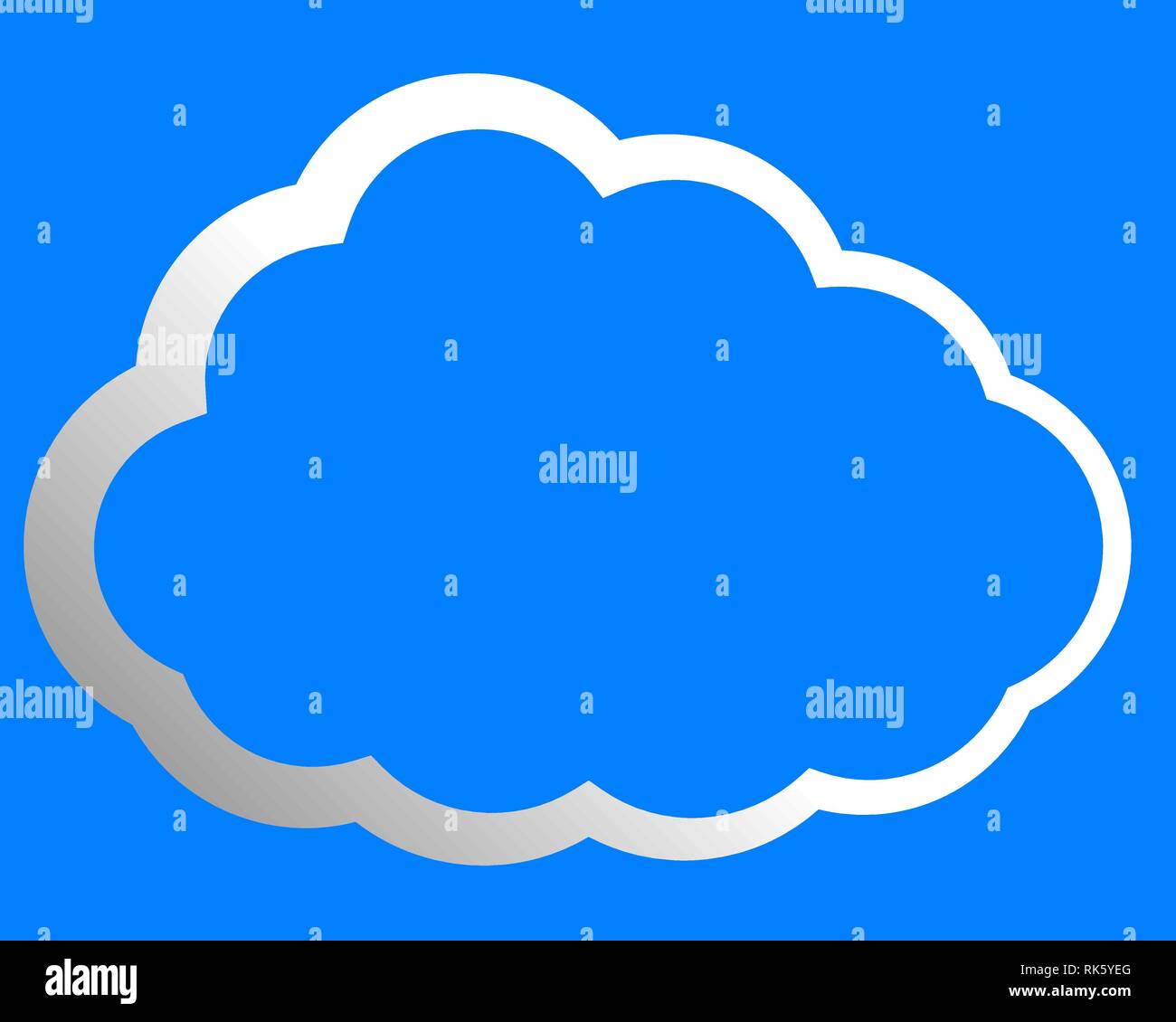 Cloud symbol icon - white gradient outline, isolated - vector illustration Stock Vector Image ...
